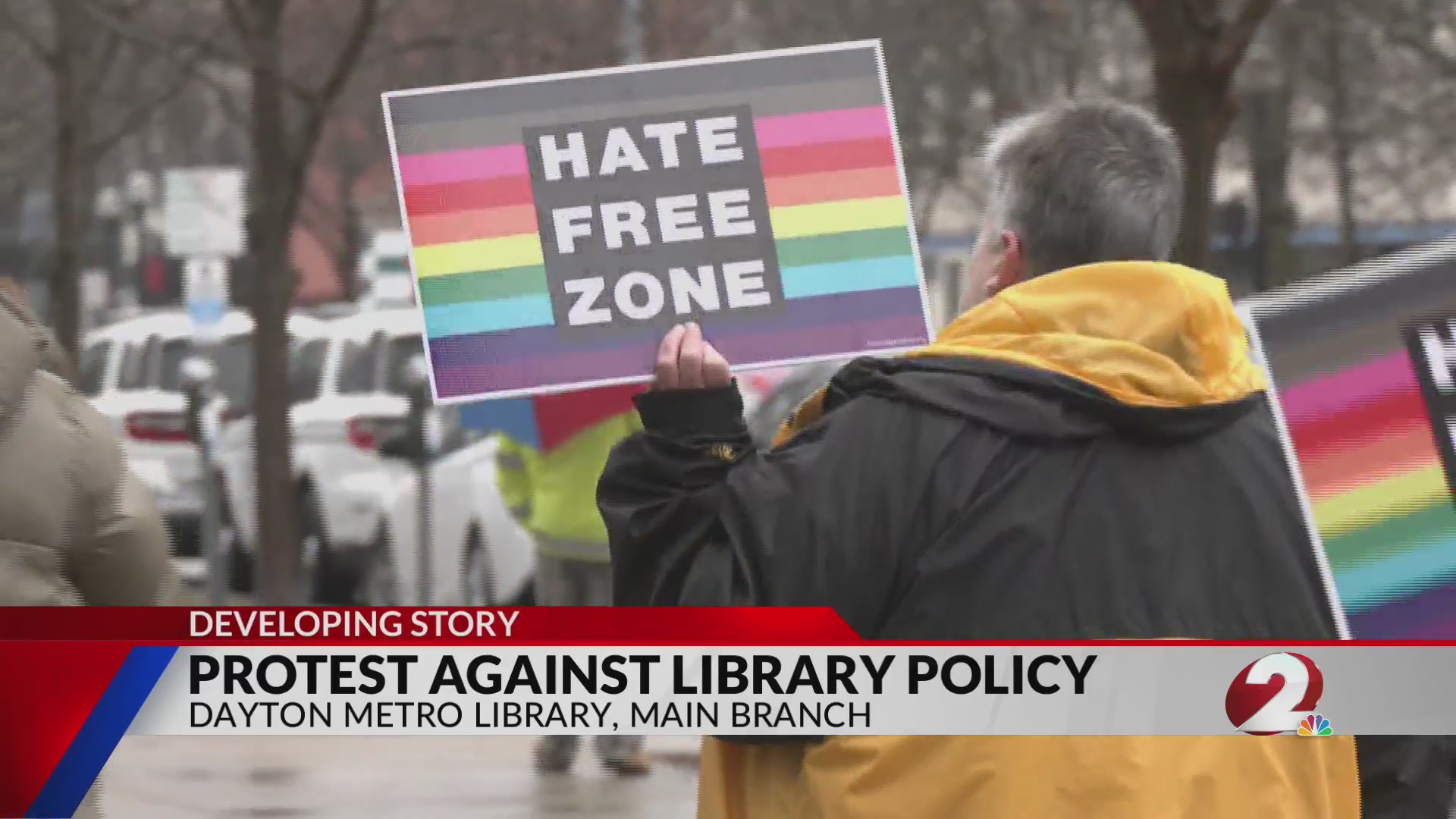 Protest against library policy on flags, exhibits – WDTN.com
