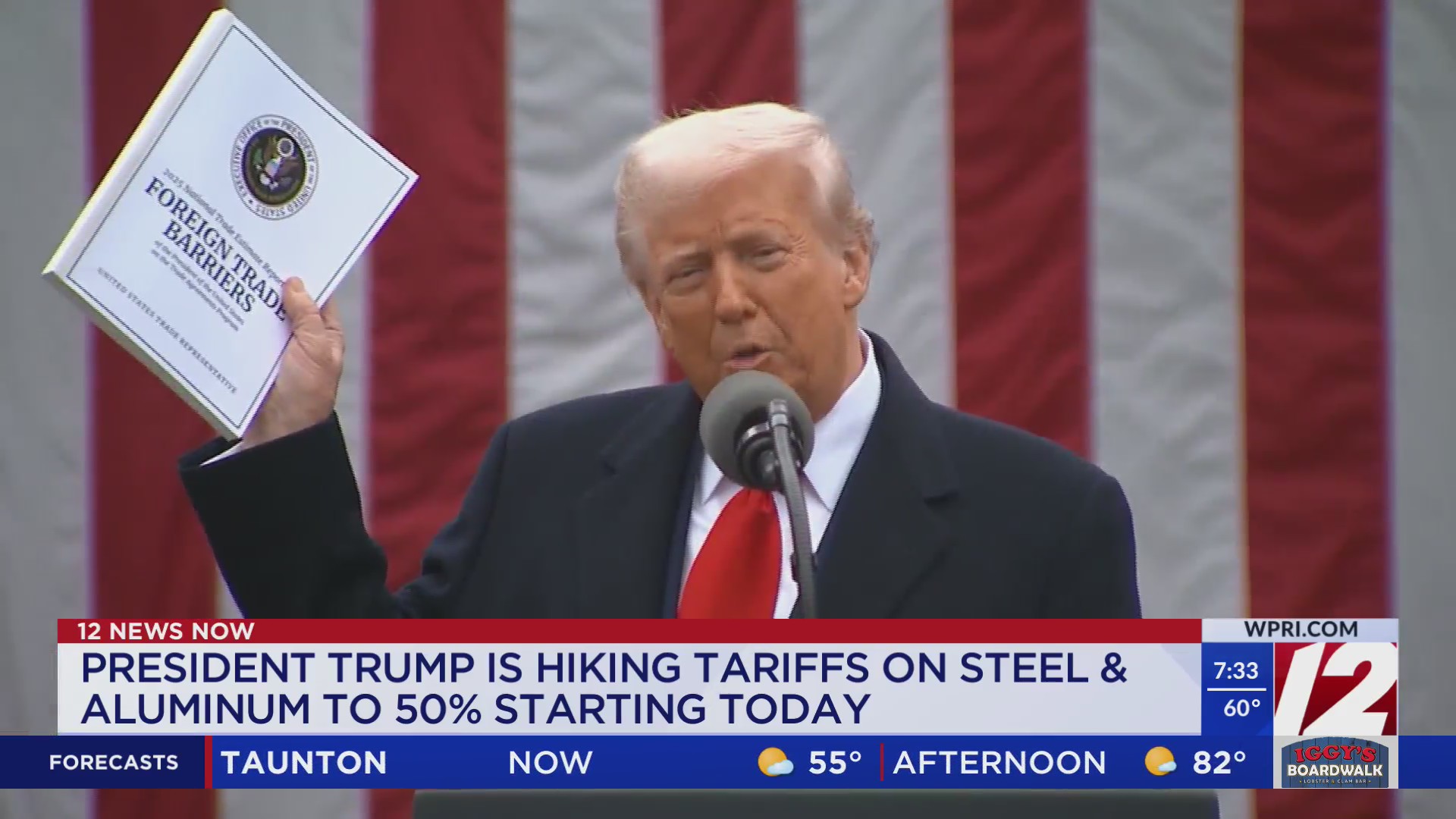 Trump promises to hike steel and aluminum tariffs to 50% – WPRI.com