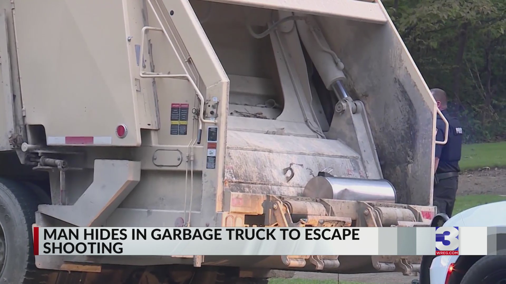 Victim escapes shooting thanks to garbage truck – WREG.com