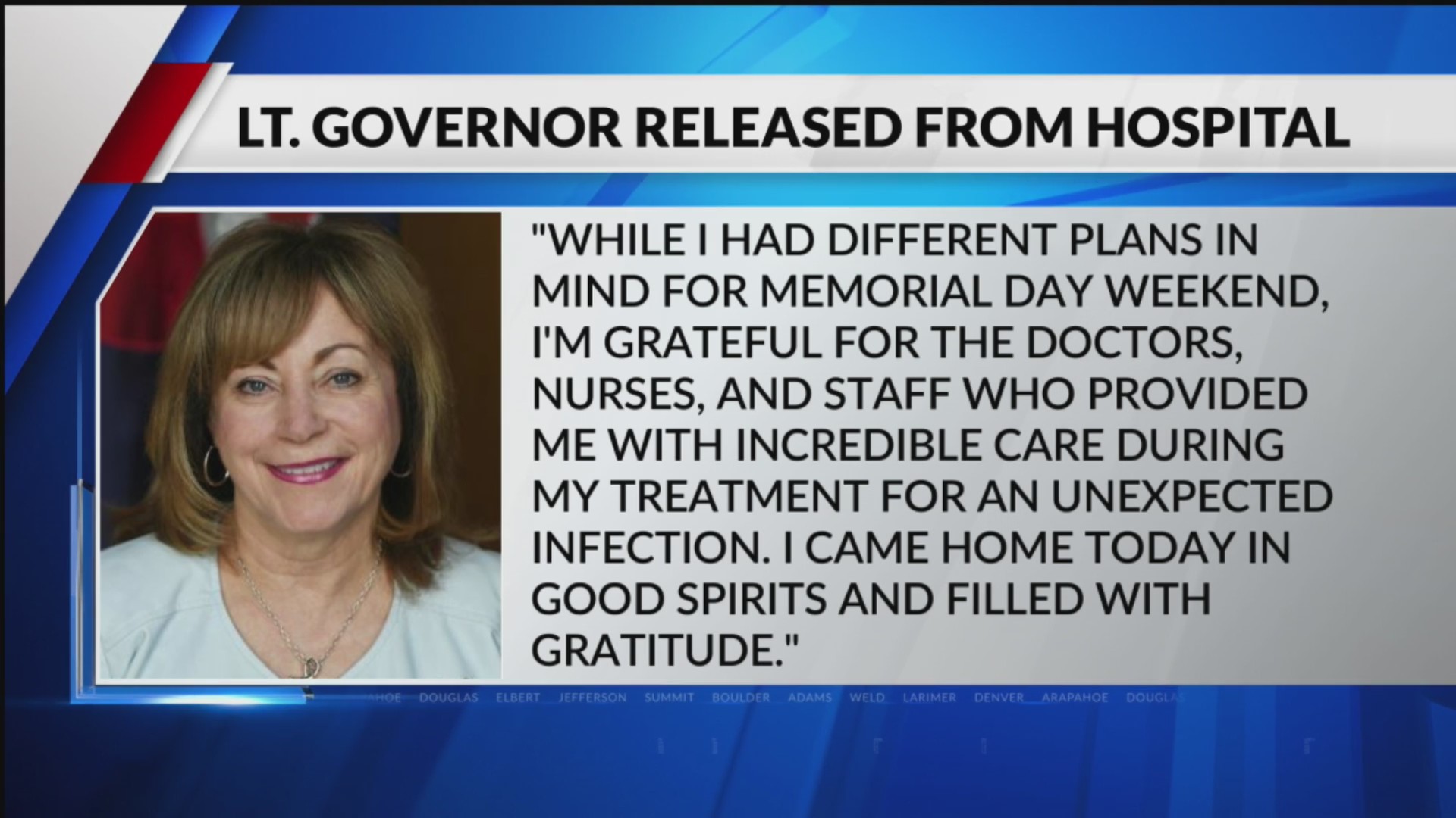 Lt. Gov. Dianne Primavera released from hospital – FOX31 Denver