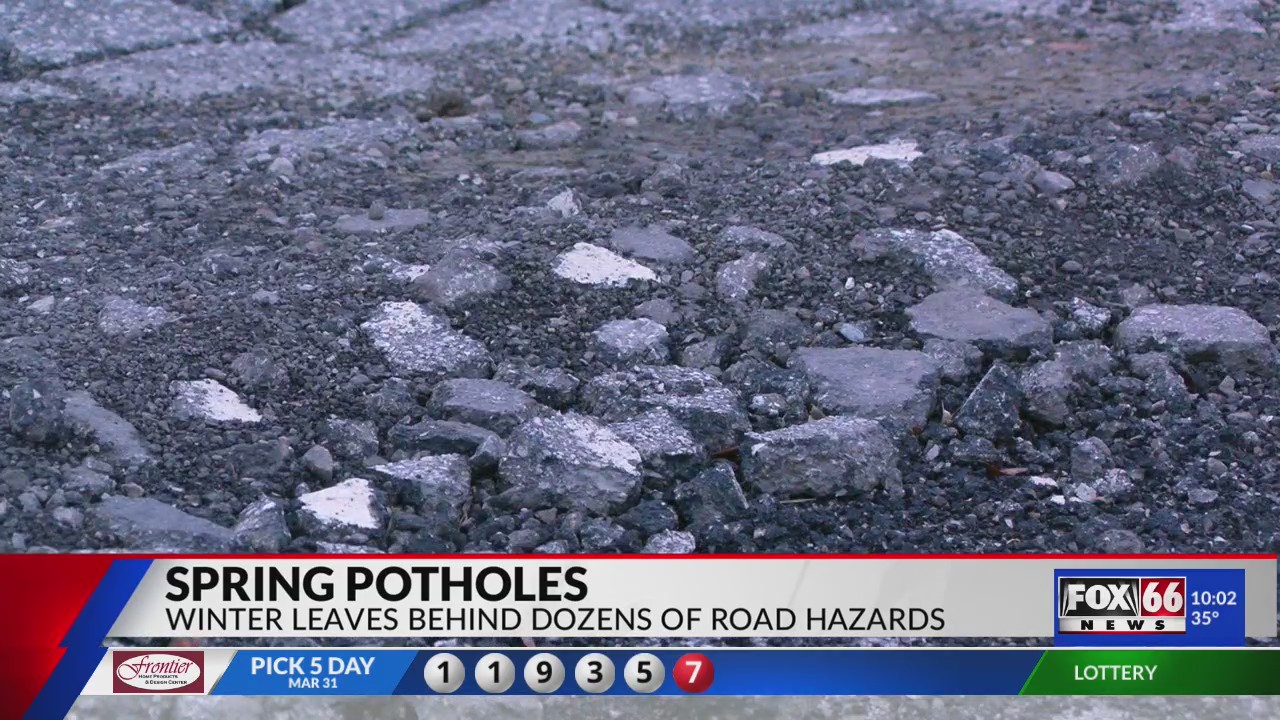 Drivers encounter spring potholes after winter weather left behind ...