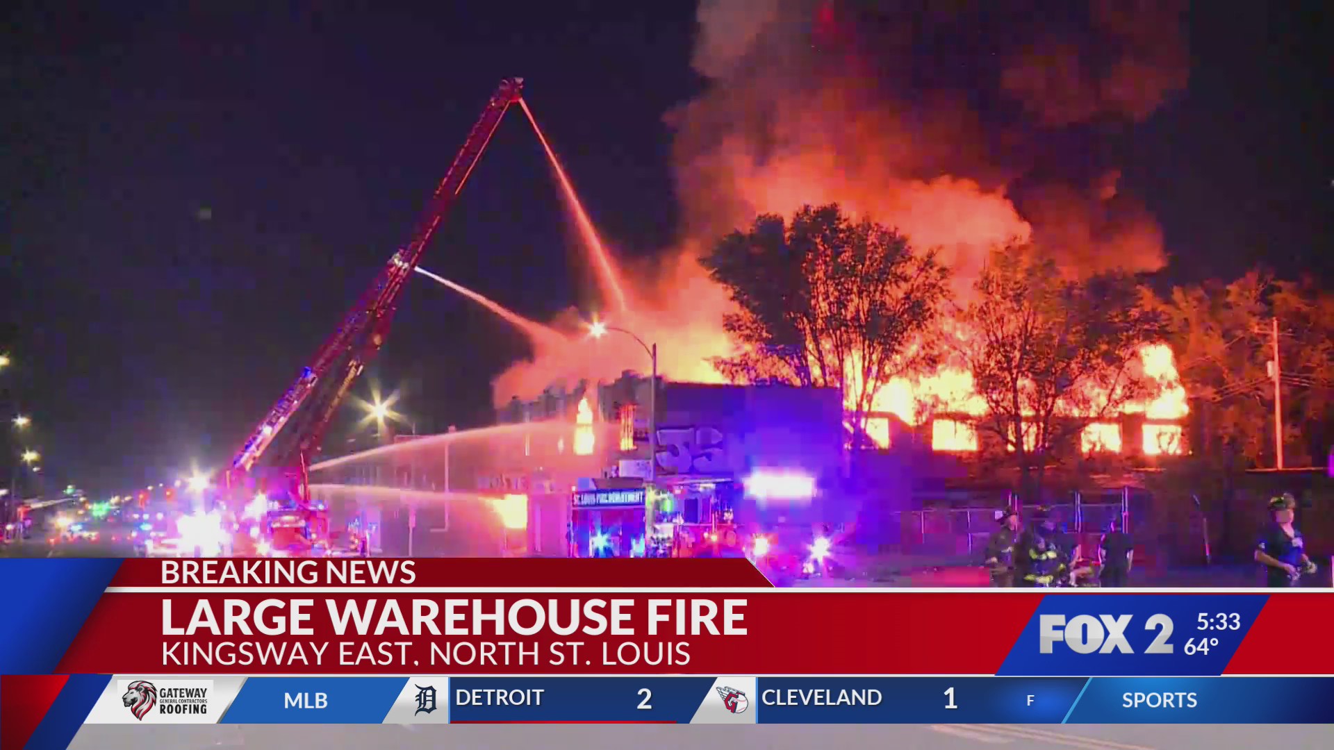 Overnight warehouse fire draws large response in north St. Louis – FOX 2