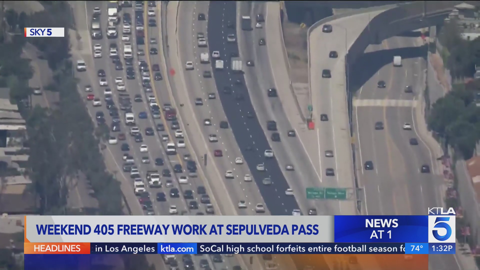 Lane closures on 405 Fwy in place this weekend – KTLA