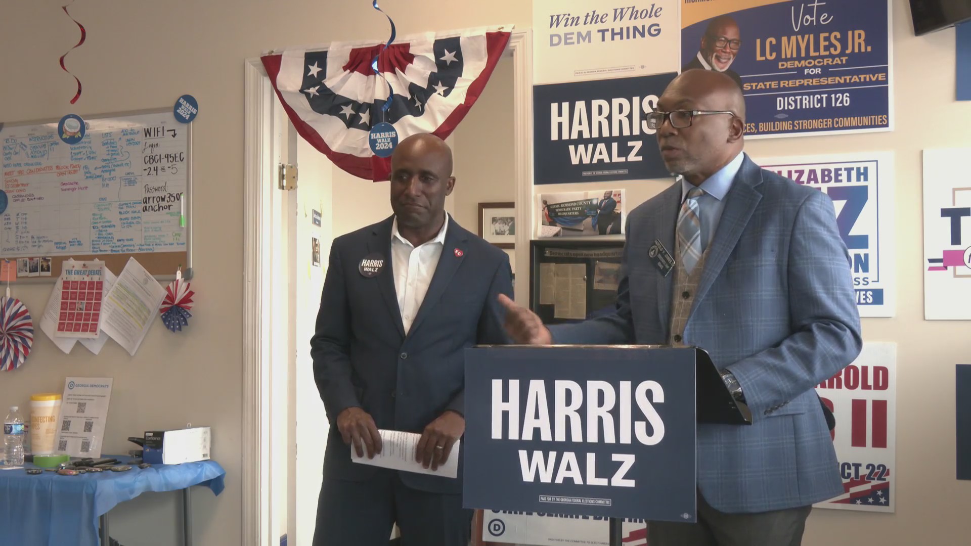 Volunteers and Staff from Team Harris-Waltz in Augusta for the start of ...