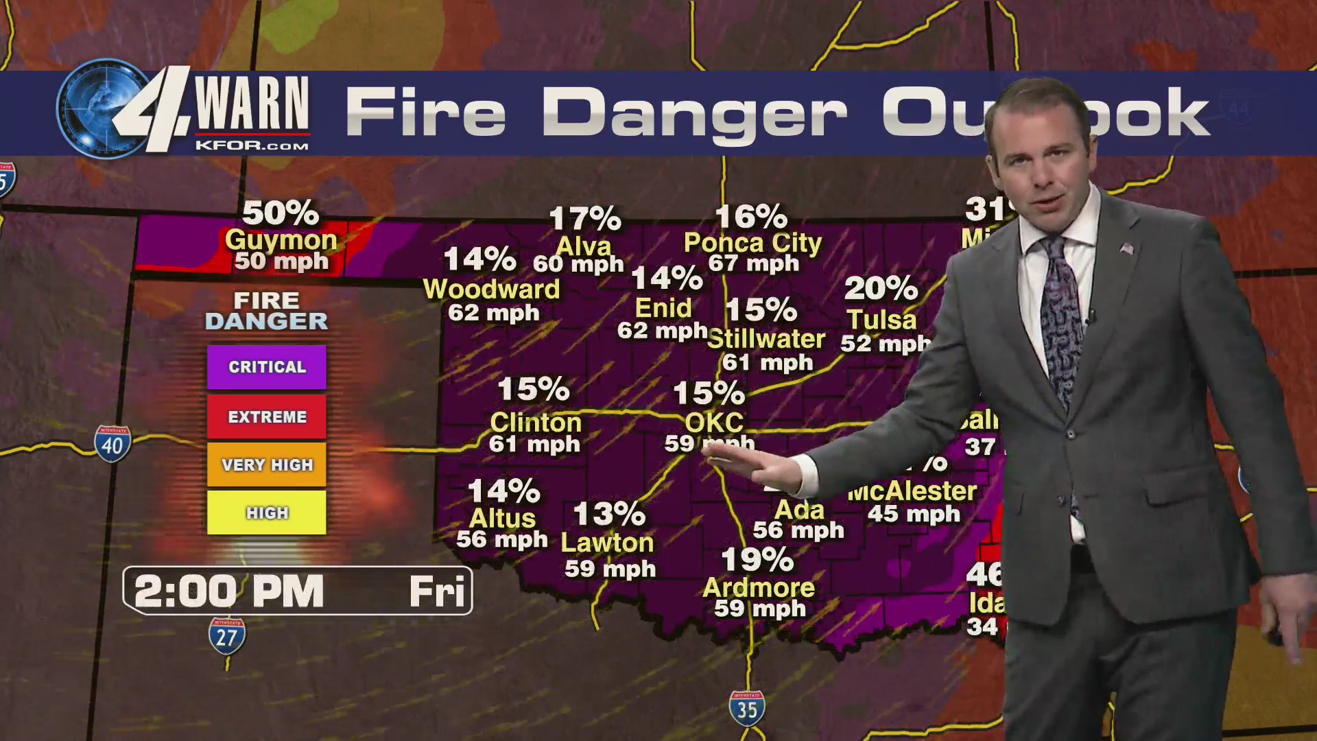 Aaron Brackett tracks extremely critical fire danger! 3-12-25 – KFOR ...