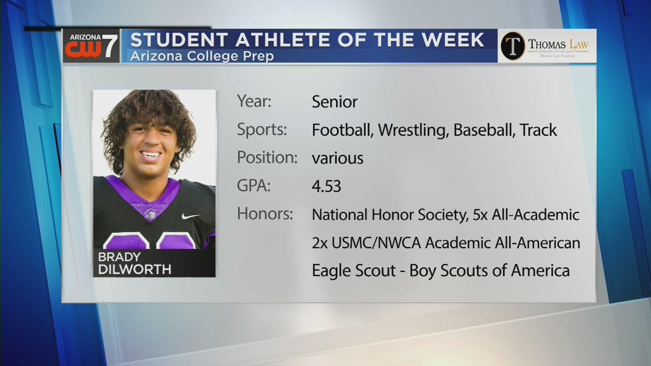 Student Athlete of the Week: Brady Dilworth – CW7 Arizona