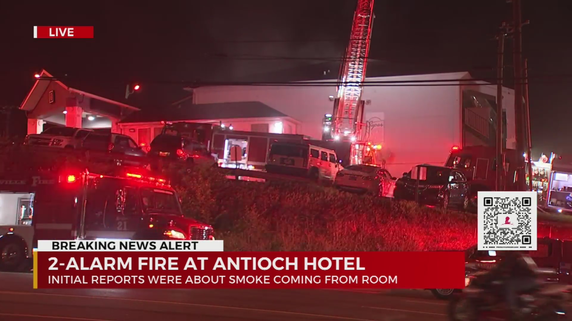 Crews fighting 2-alarm fire at Antioch hotel – WKRN News 2