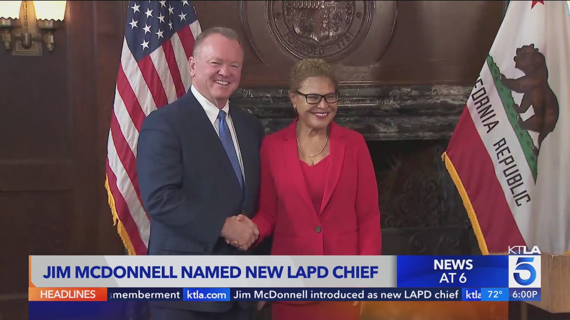 Jim McDonnell introduced as new Los Angeles Police Department chief – KTLA