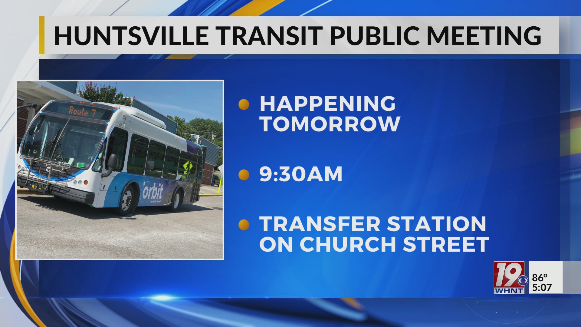 Huntsville Transit Bus Public Meeting | June 4, 2024 | News 19 at 5 p.m ...