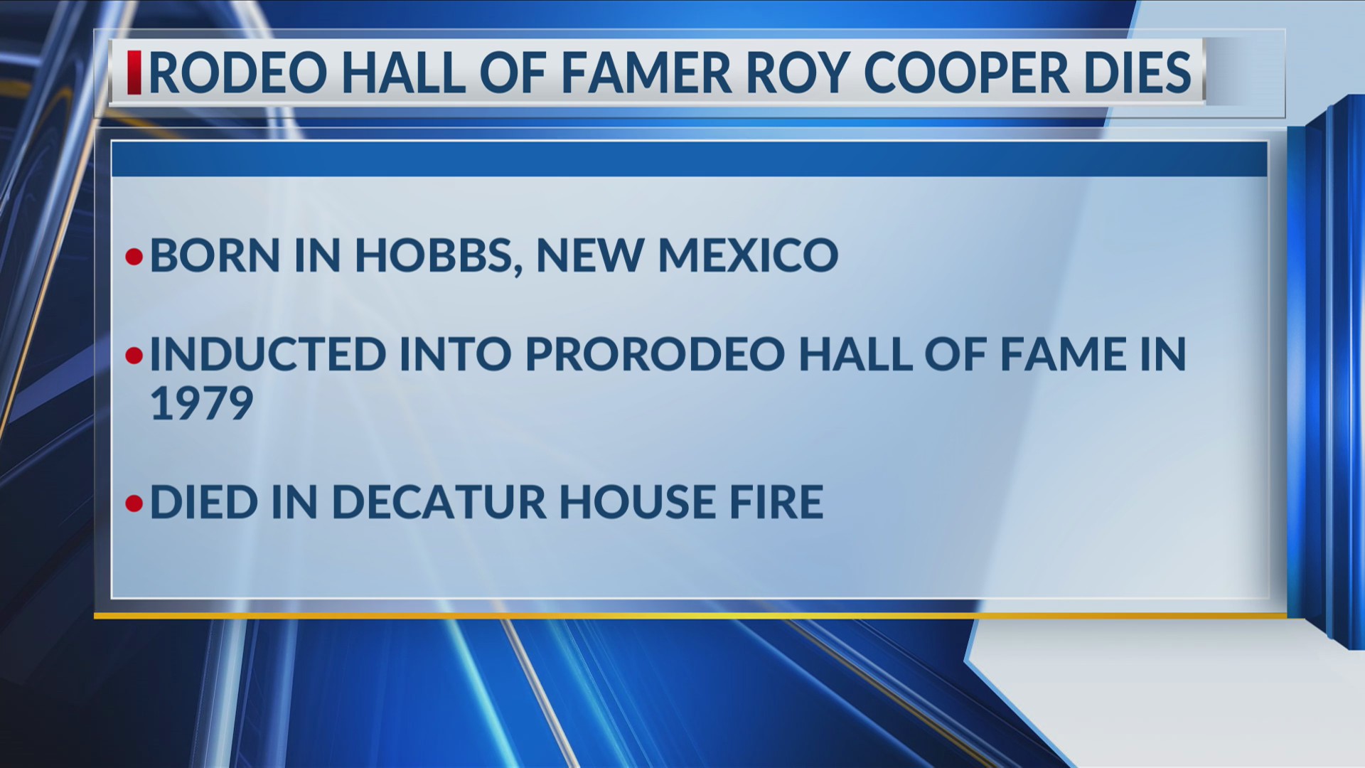 Rodeo Hall of Famer Roy ‘Super Looper’ Cooper dies at 69 – NEWS10 ABC