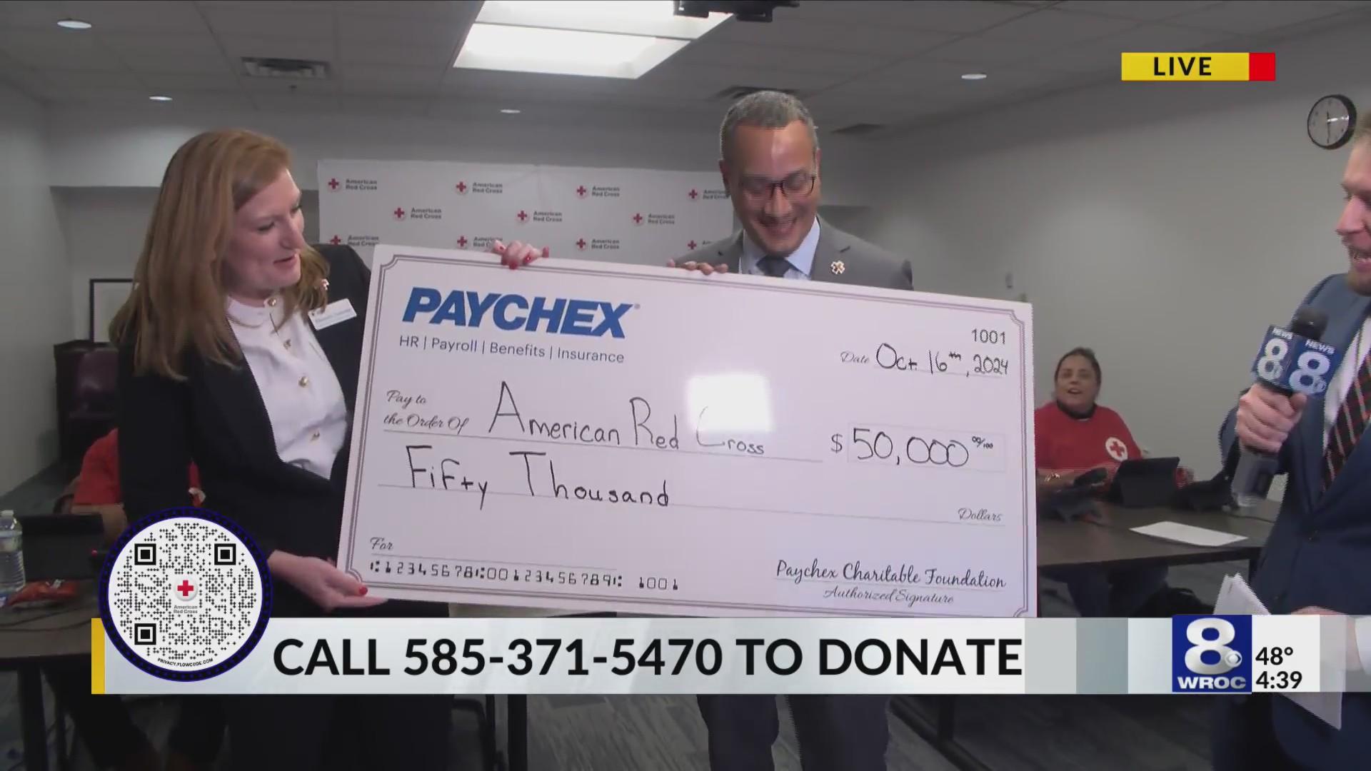 Paychex presents big check of $50,000 for The Red Cross – RochesterFirst