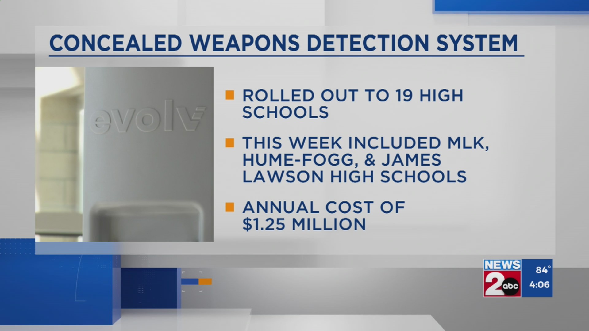 Concealed weapons detection system installed in high schools – WKRN News 2