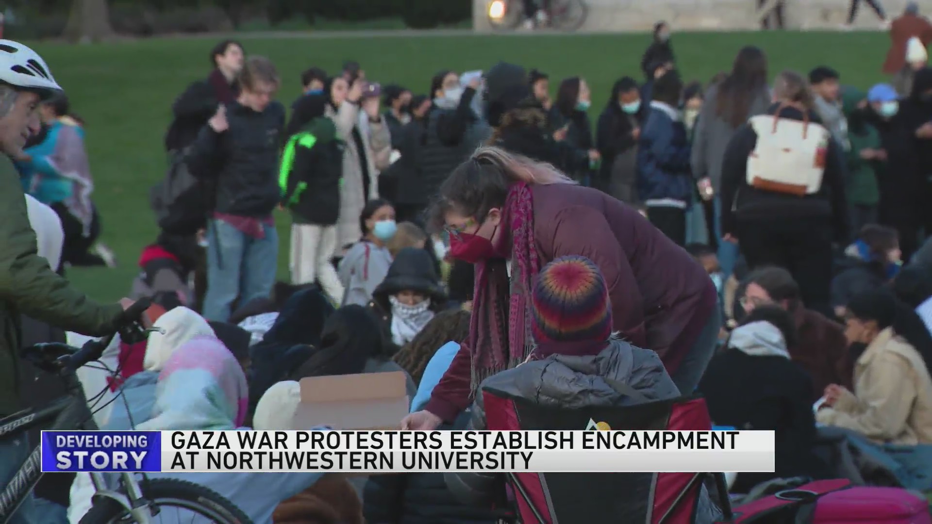 Northwestern students set up camps on Evanston campus in pro ...