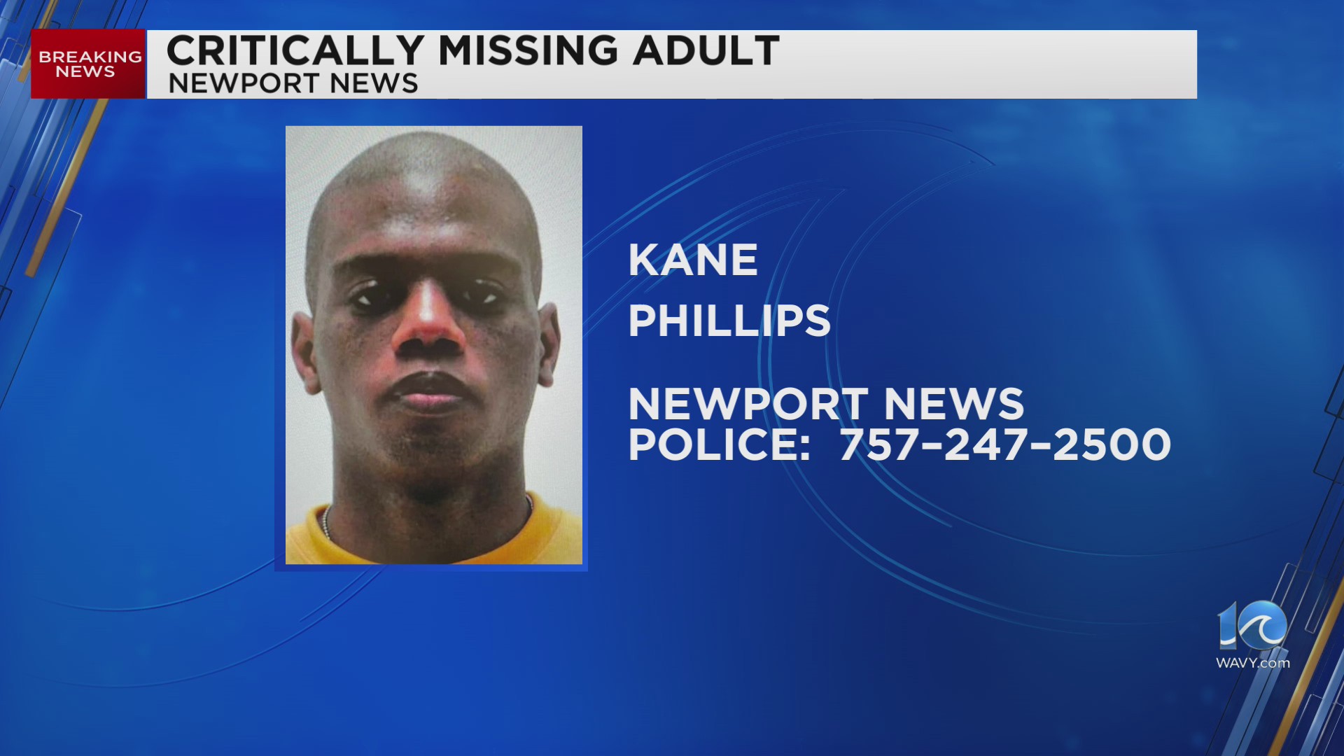 Critically missing adult alert for missing Newport News man considered to be endangered – WAVY.com