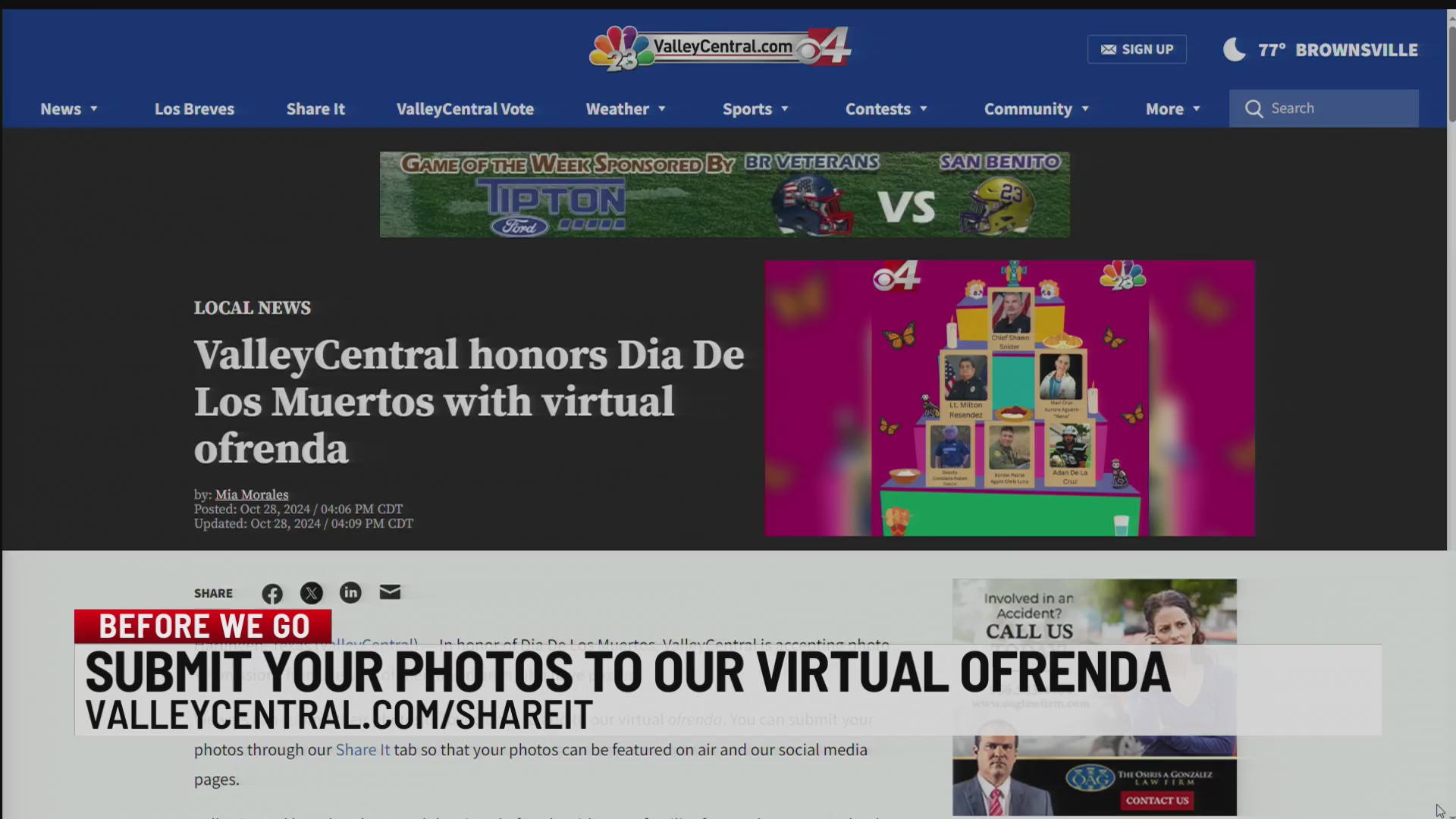 ValleyCentral honors Dia De Los Muertos with virtual ofrenda – KVEO-TV