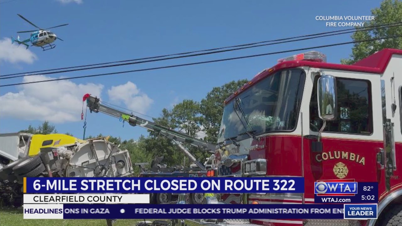 Section of Route 322 in Clearfield County closed after tractor-trailers ...