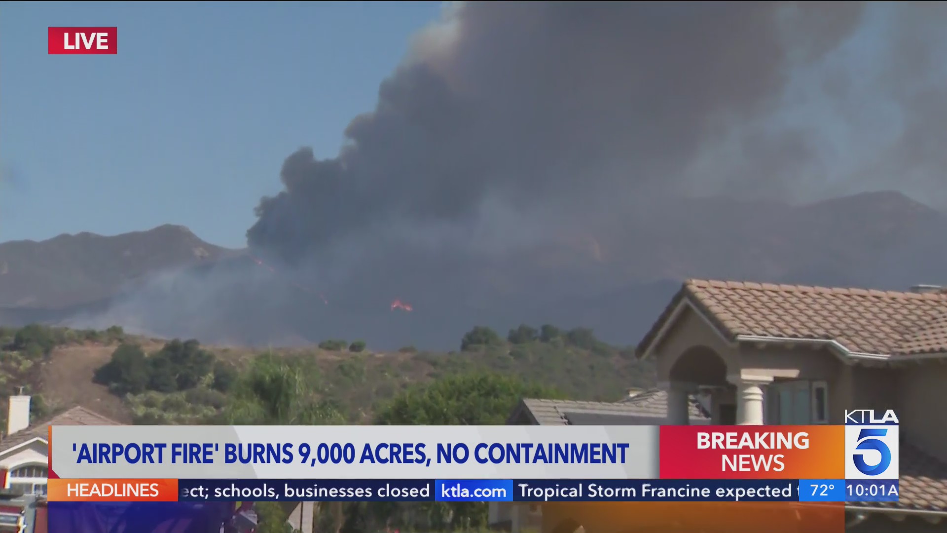Airport Fire burns 9,000 acres; no containment – KTLA