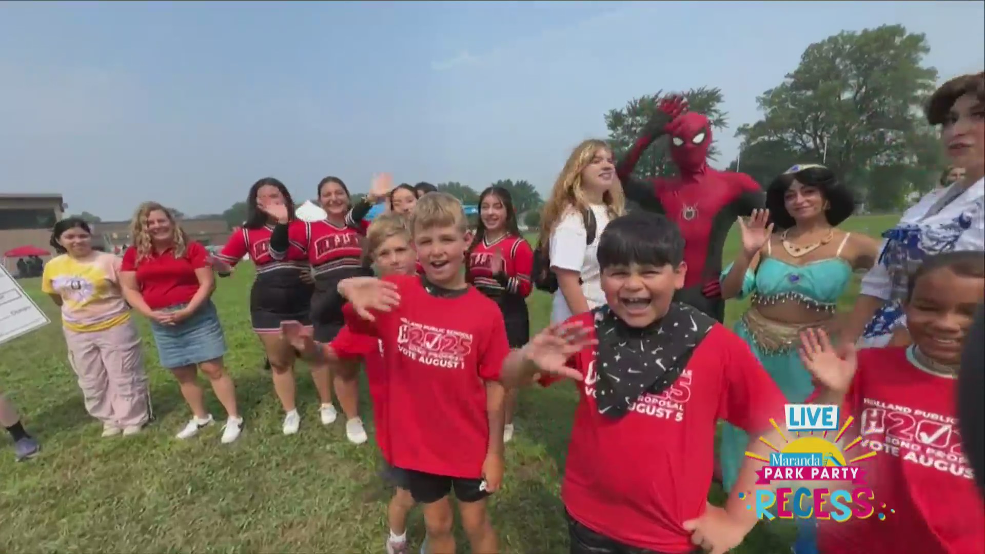Outdoor activities and mascots at Maranda Park Party Recess in Holland ...