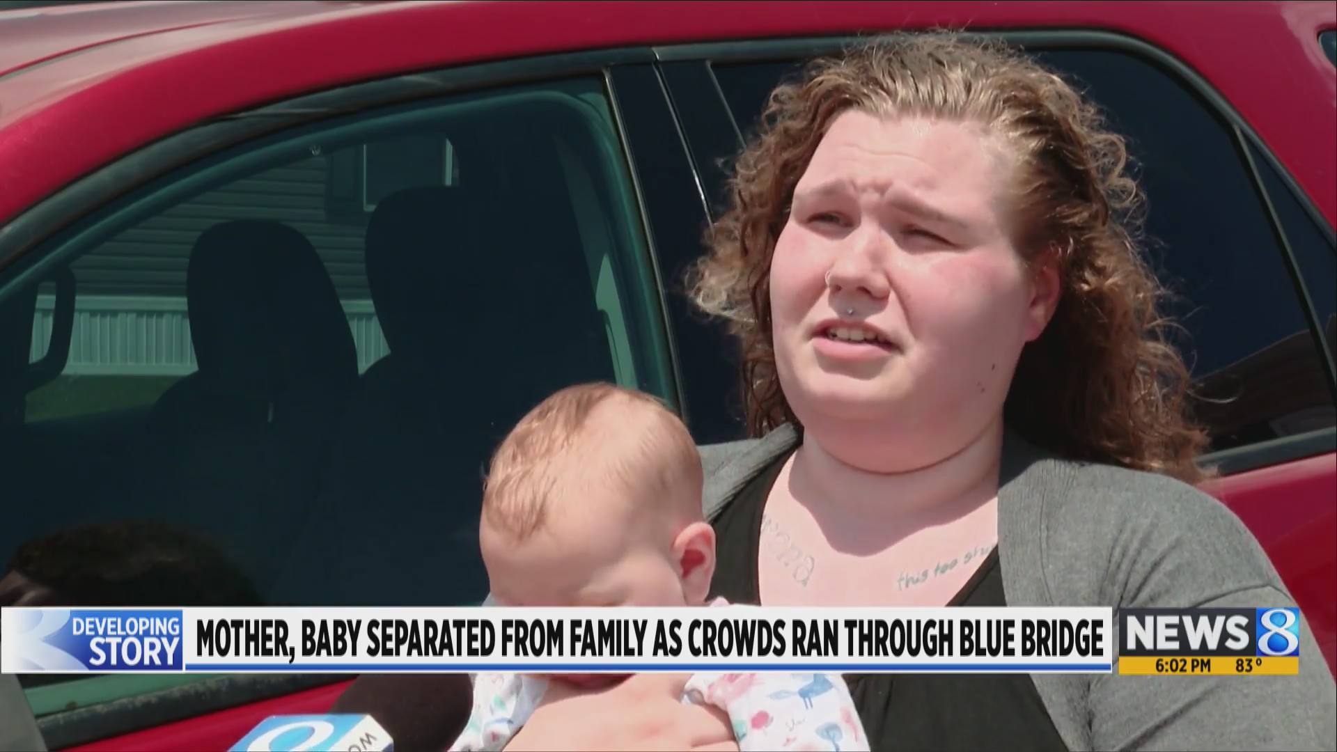 Mother, baby separated from family as crowds ran through Blue Bridge ...