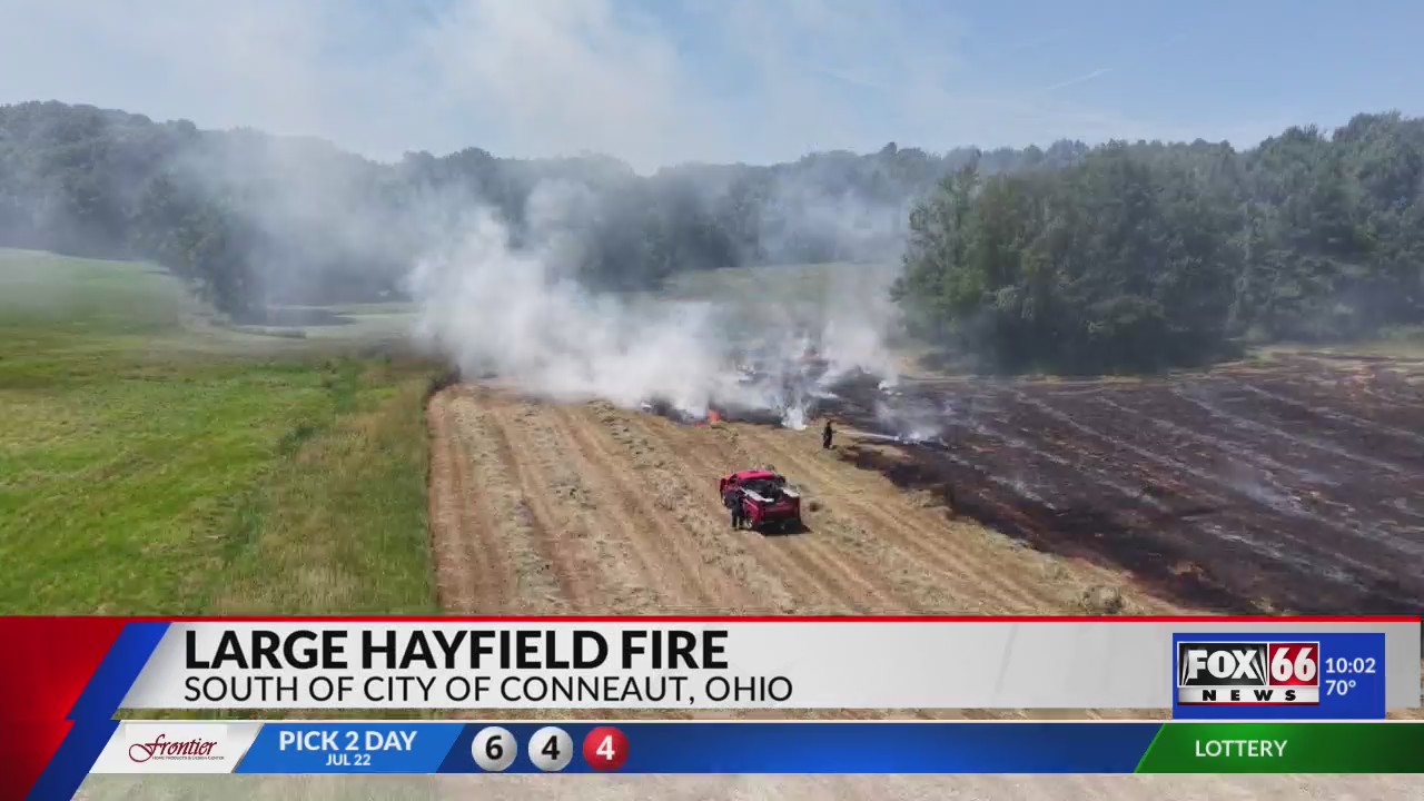 Crews battle hay fire near Conneaut, OH – WJET/WFXP/YourErie.com