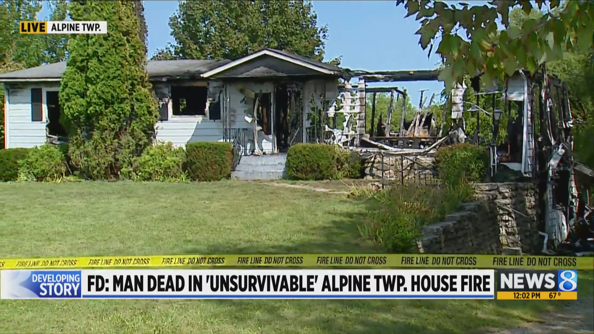 FD: Man dead in ‘unsurvivable’ Alpine Township house fire – WOODTV.com