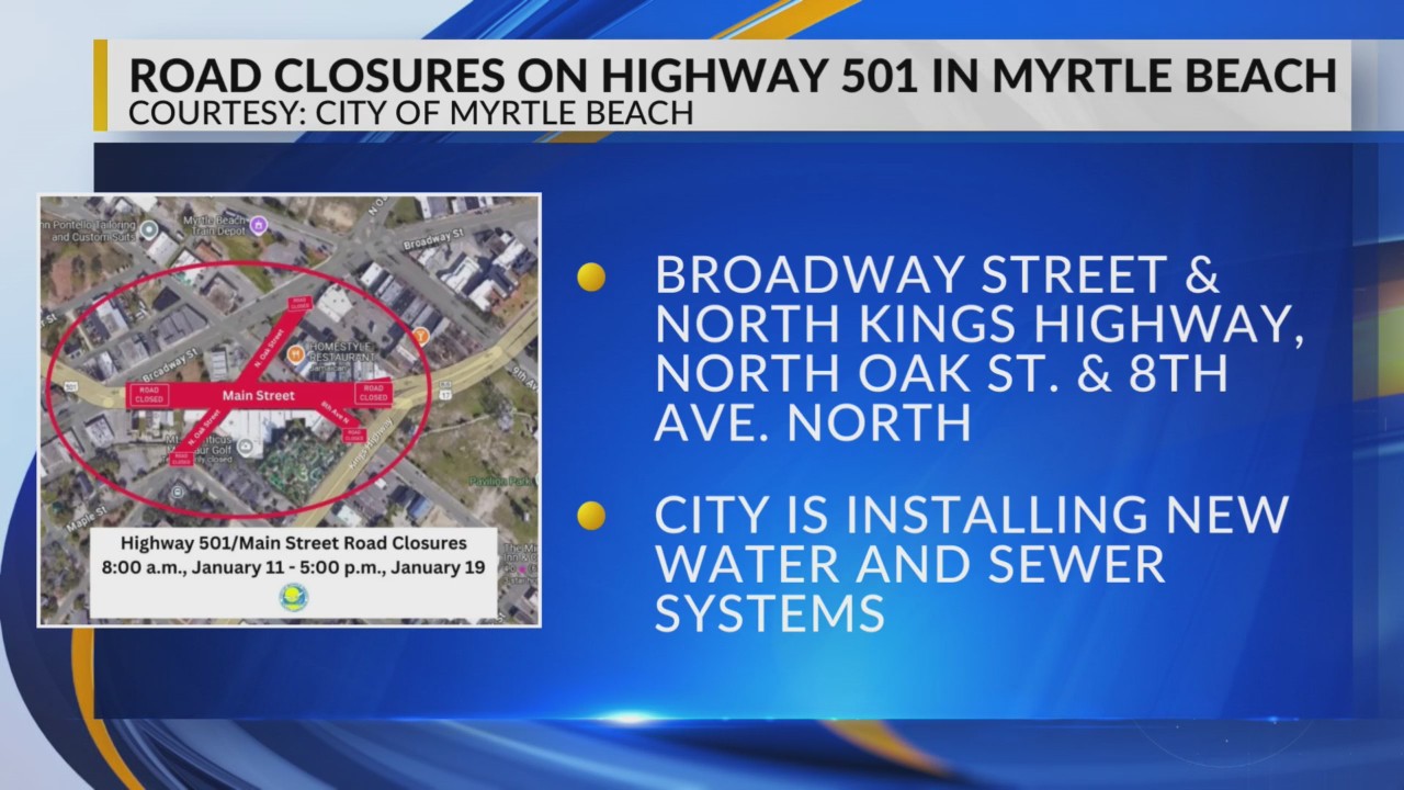 Section of Highway 501 in Myrtle Beach to close for Arts & Innovation ...
