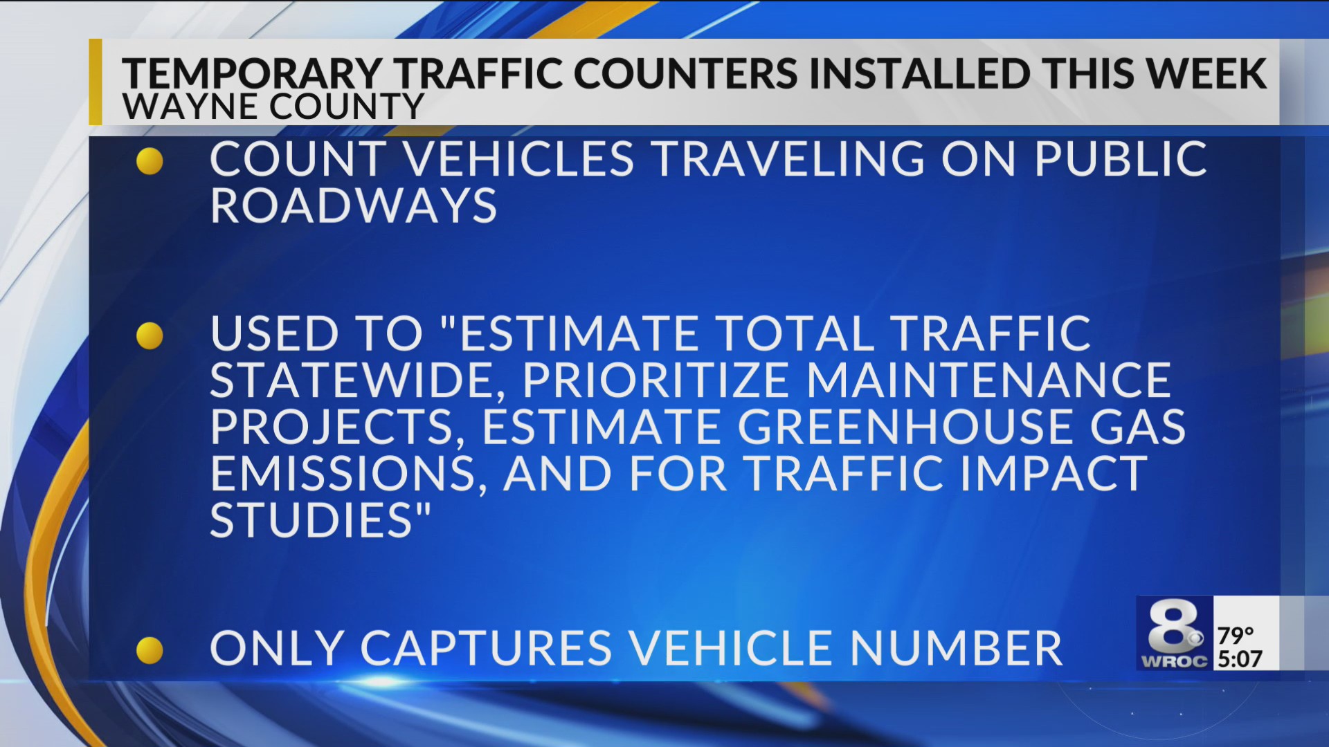 DOT: Temporary traffic counters installed in Wayne County – RochesterFirst