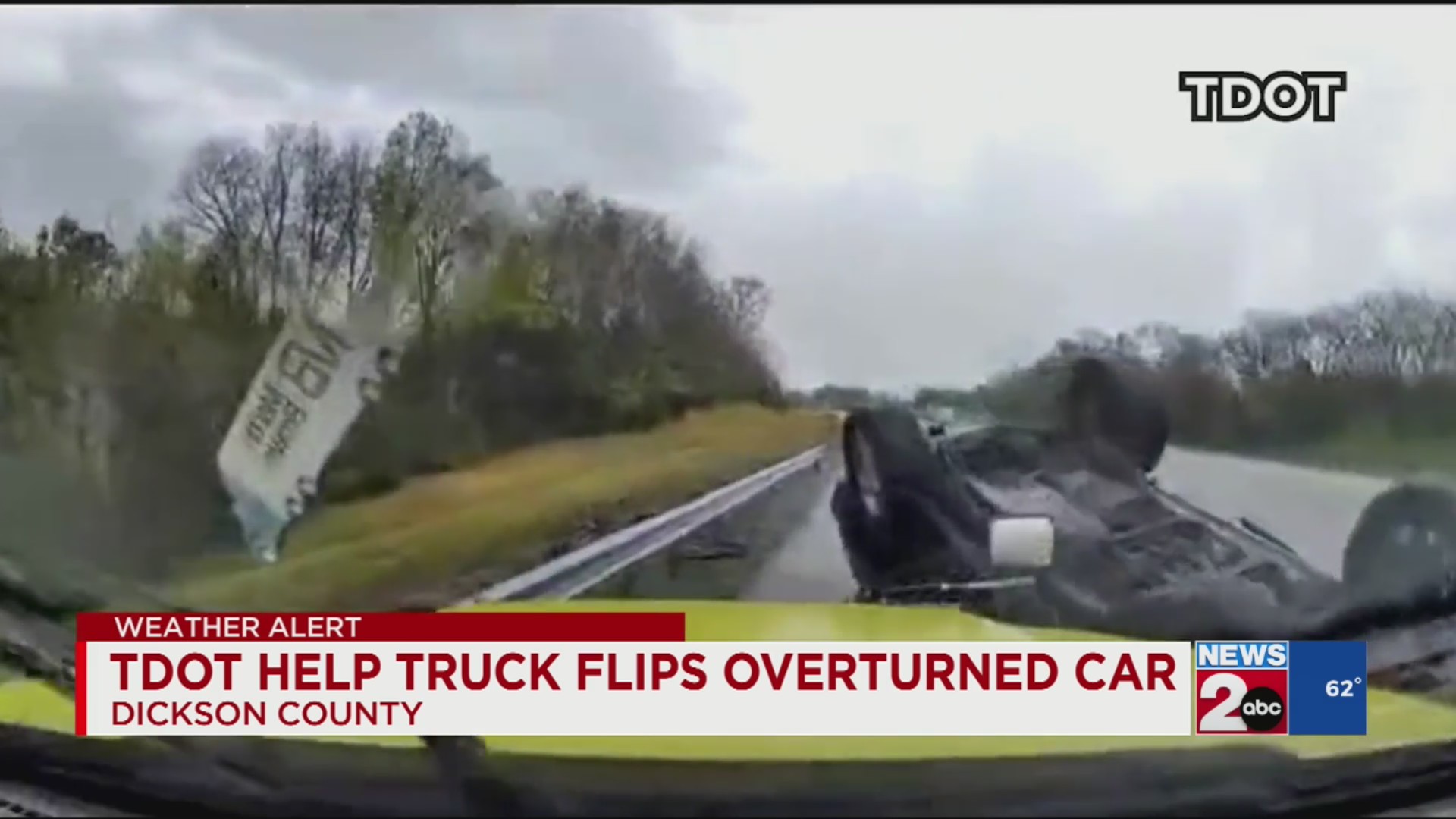 TDOT HELP Truck flips overturned car in Dickson County, TN – WKRN News 2