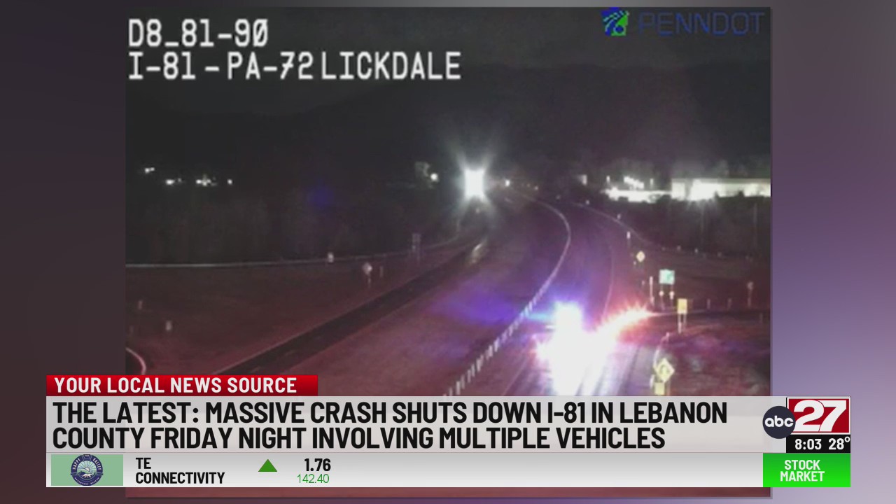 Massive crash shuts down I-81 in Lebanon County Friday night involving ...