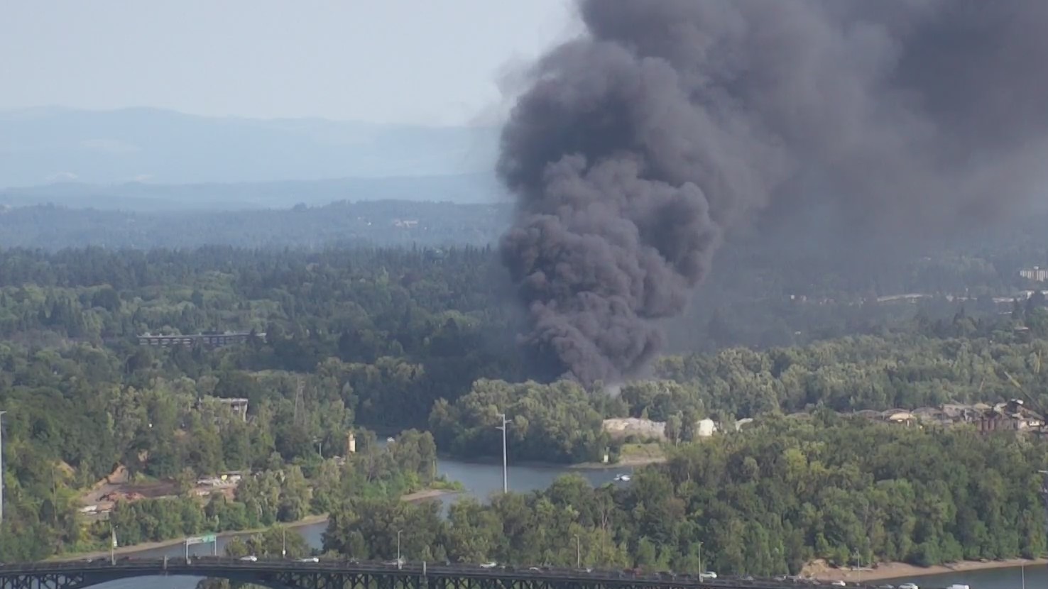 Dark smoke billowing on Ross Island due to large fire in abandoned ...