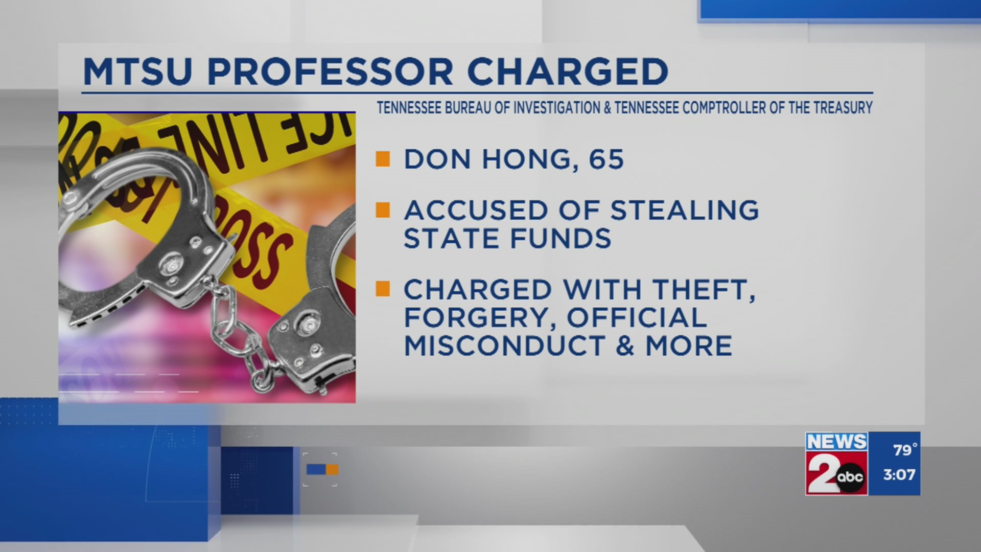 MTSU professor faces multiple charges, including theft and forgery, following state ...
