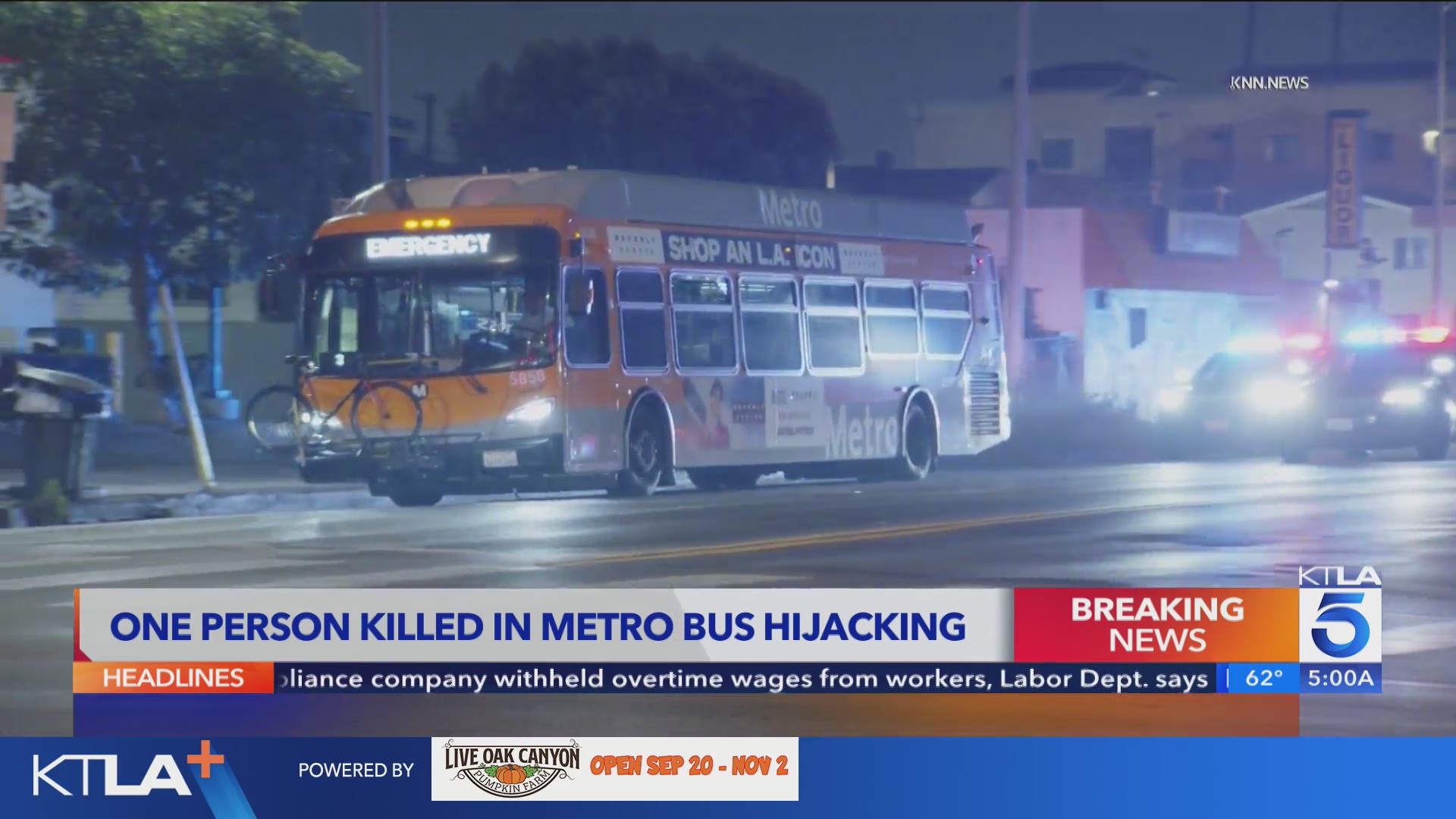 Passenger killed in hijacking, chase of MTA bus in Los Angeles – KTLA