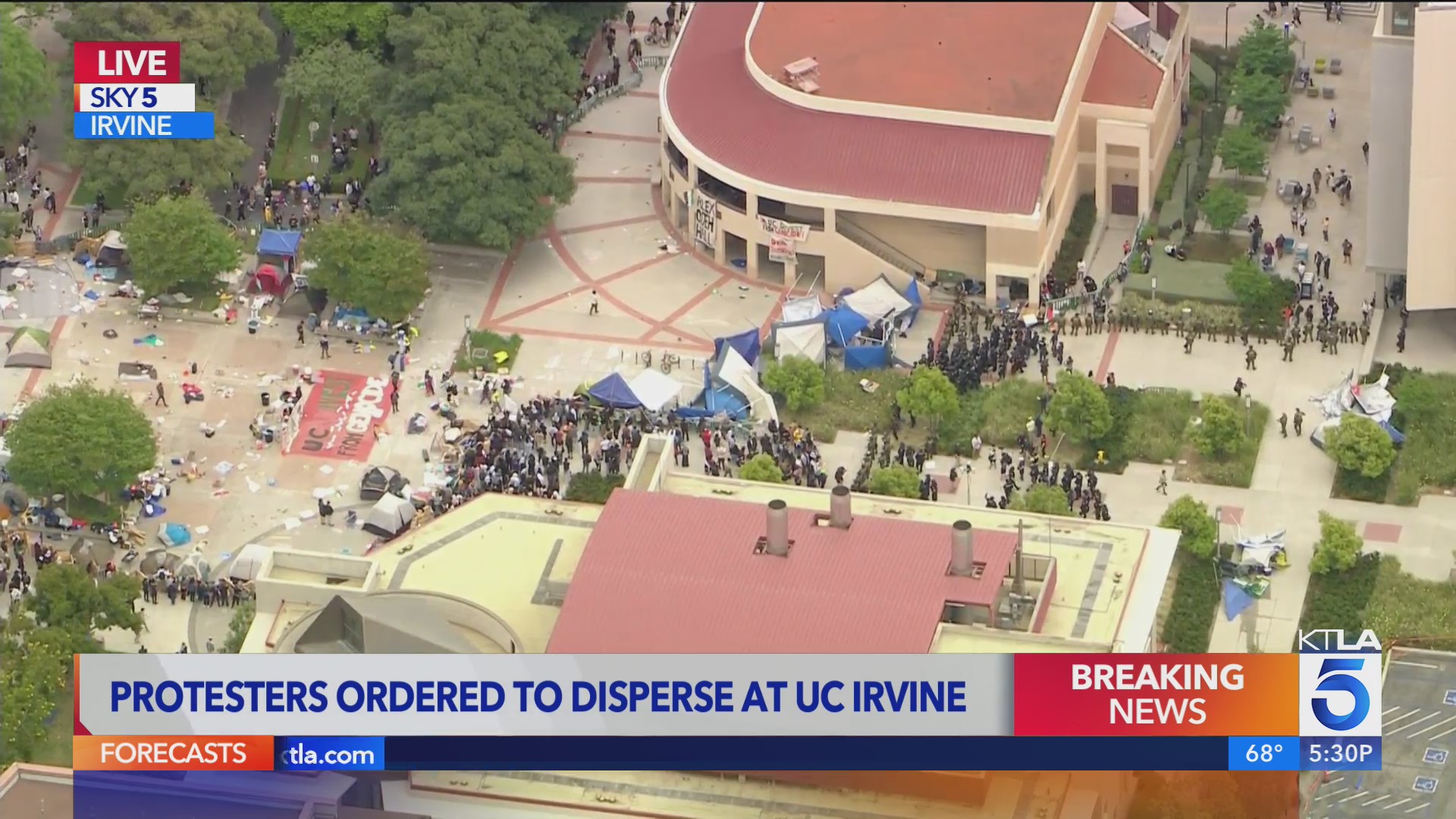 Protesters at UCI ordered to disperse – KTLA