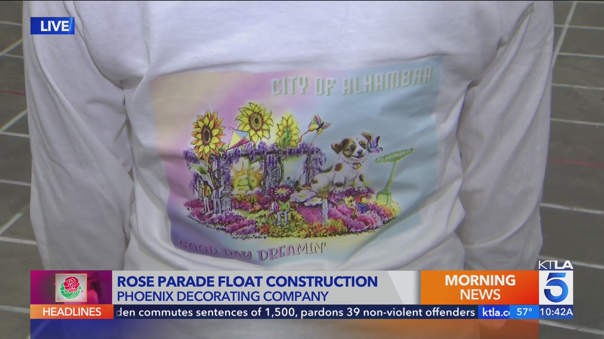 Rose Parade Float Construction: Phoenix Decorating #4 – KTLA