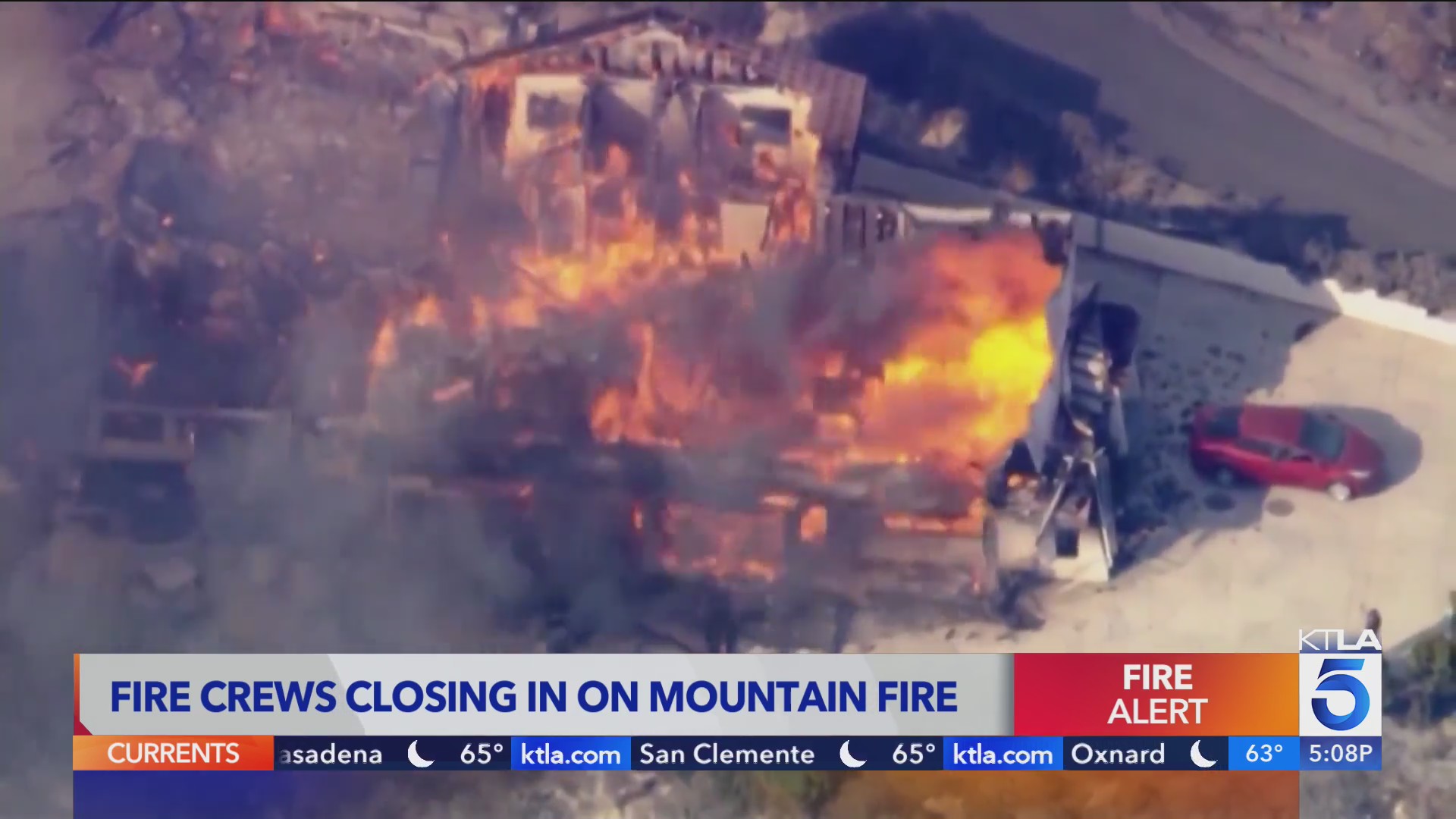 Fire crews closing in on Mountain Fire – KTLA