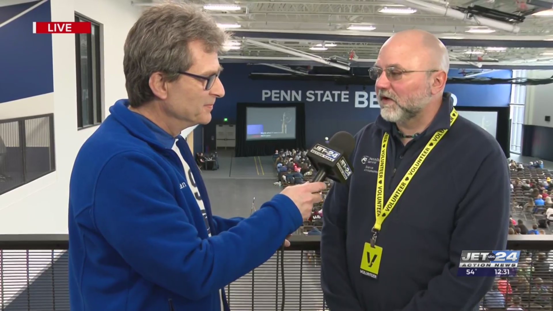 Meteorologist Tom Atkins live at Penn State Behrend for anticipatory ...