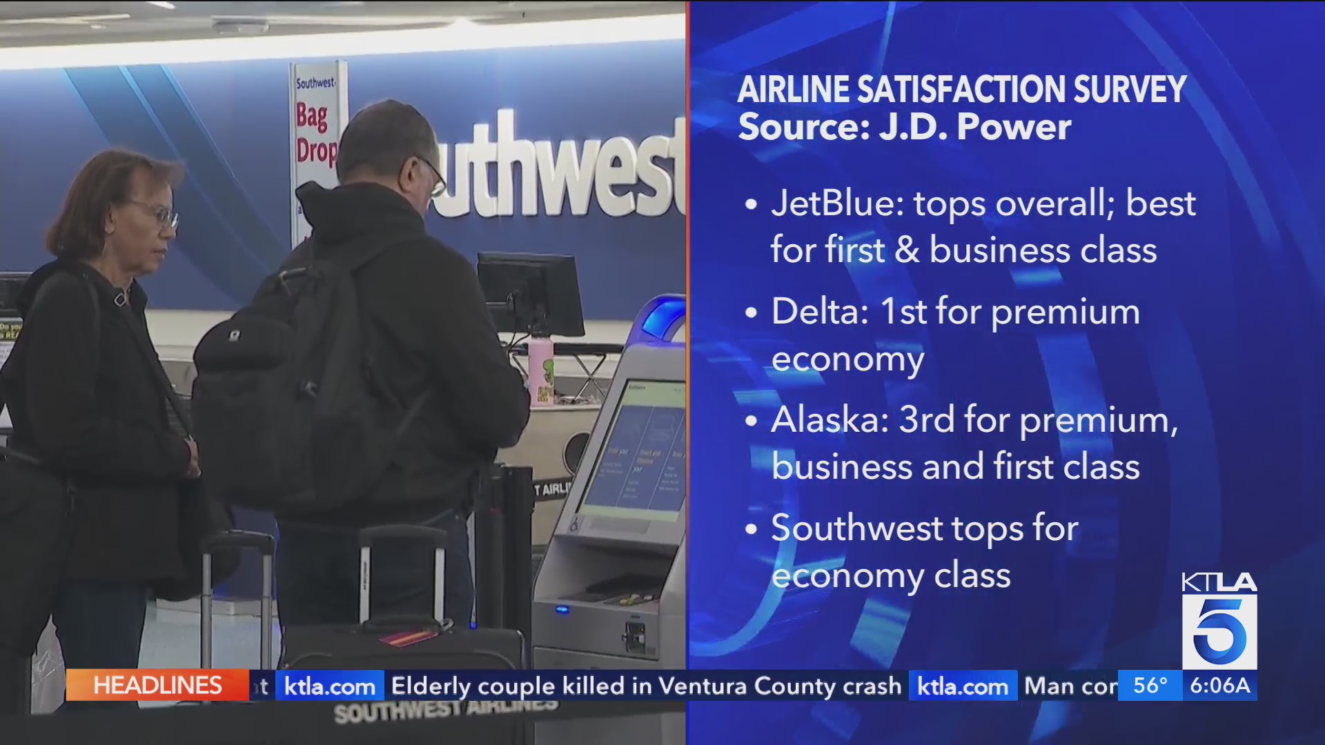 JetBlue tops overall airline satisfaction survey for 2025 – KTLA