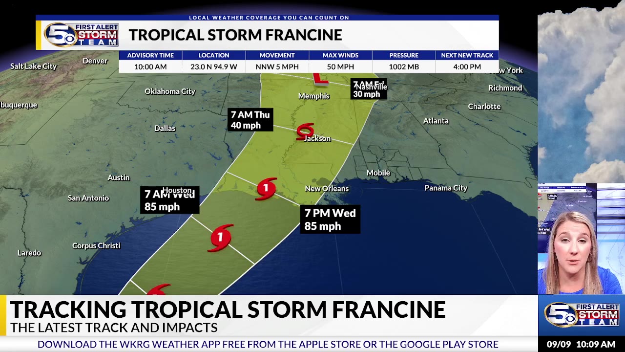 Tropical Storm Francine Forms in the Southwestern Gulf of Mexico – WKRG ...