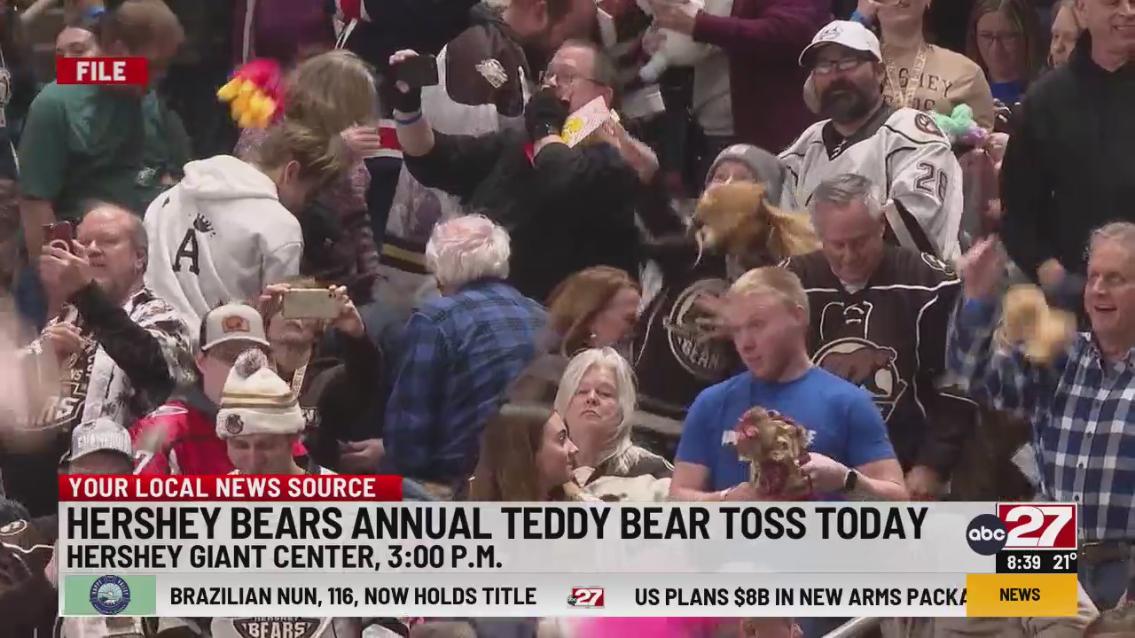 Hershey Bears Annual Teddy Bear Toss Today – ABC27