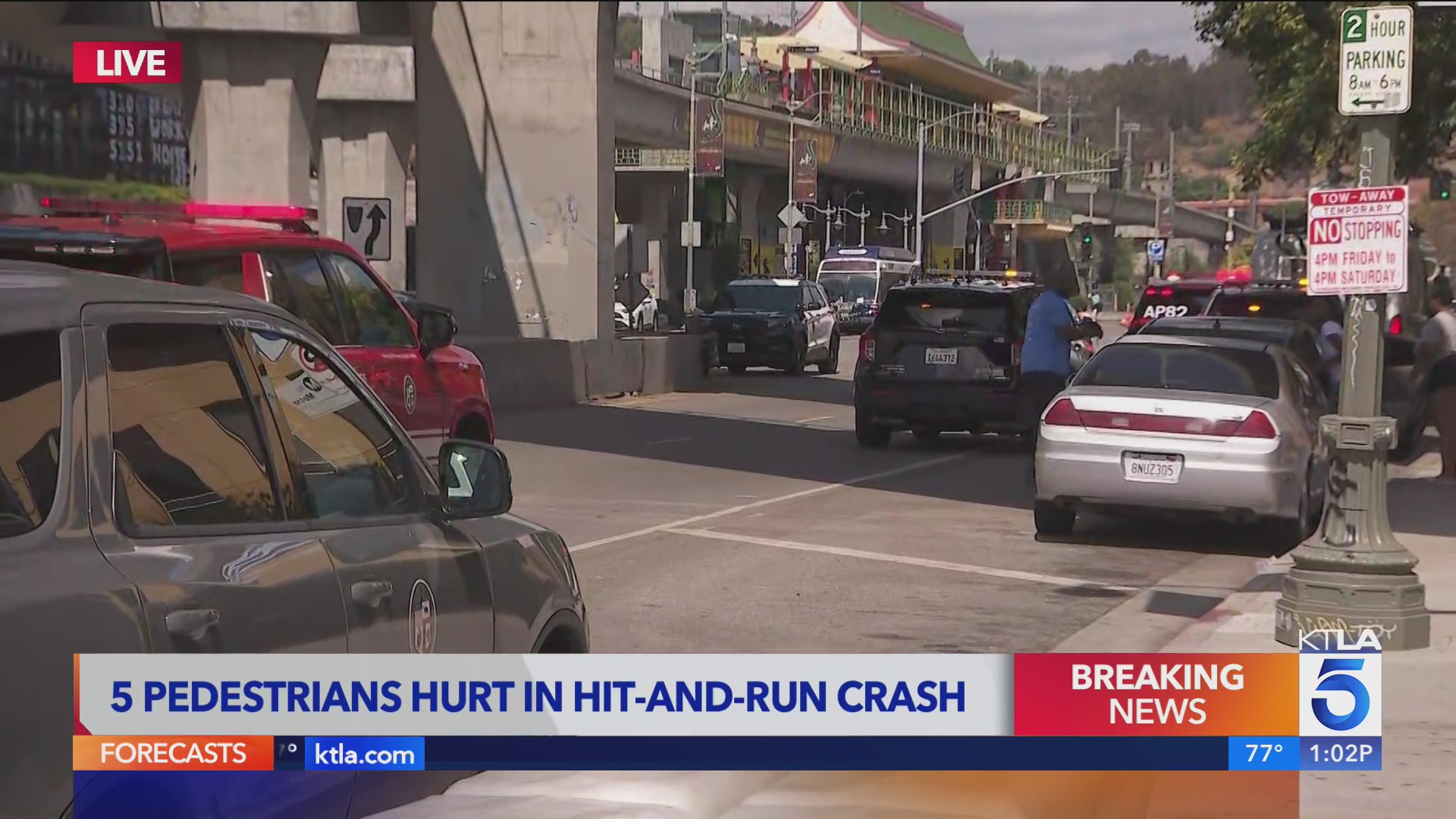 5 hit by vehicle near downtown Los Angeles in possible hit-and-run – KTLA