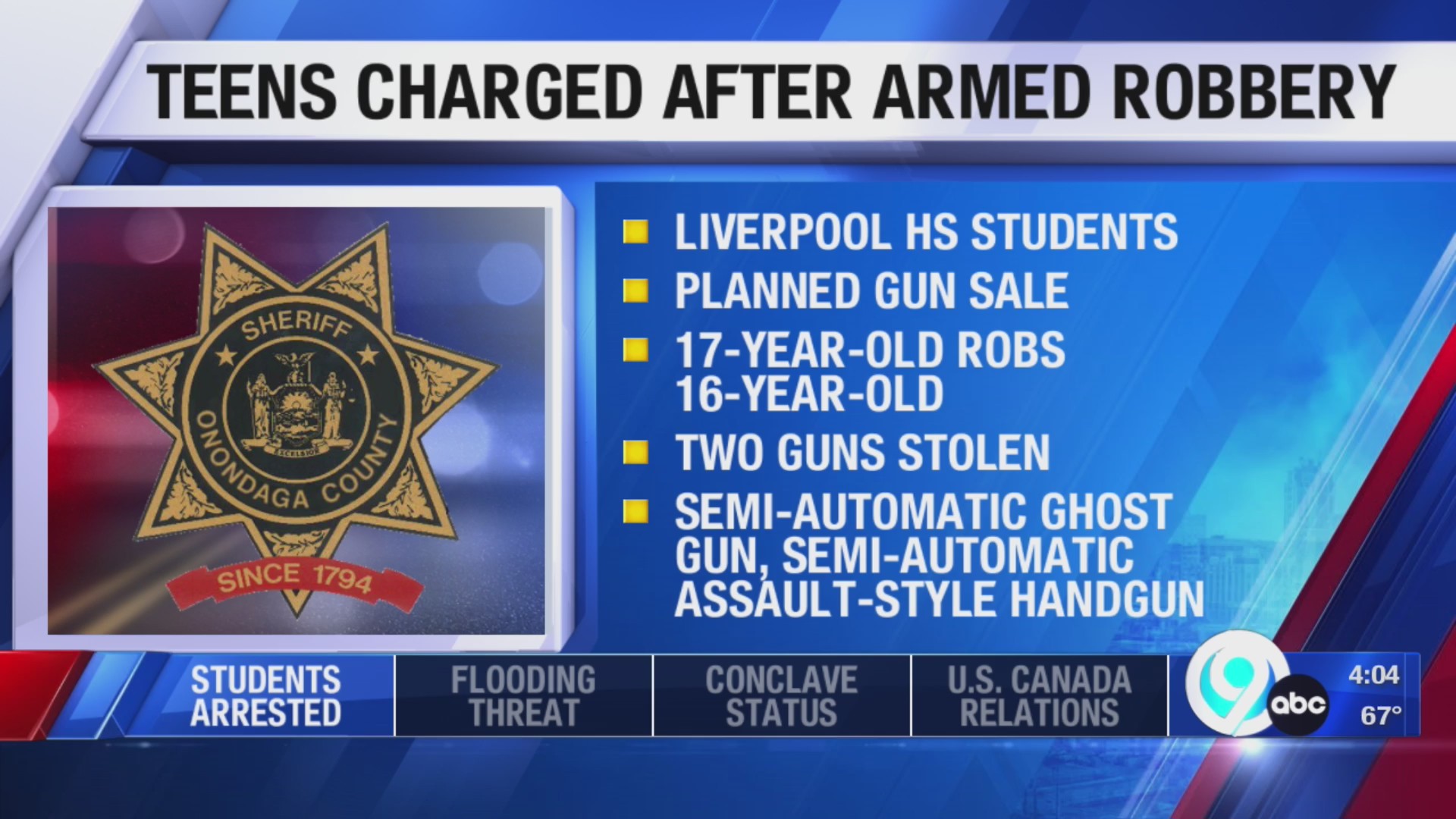 Liverpool teens charged after armed robbery – WSYR