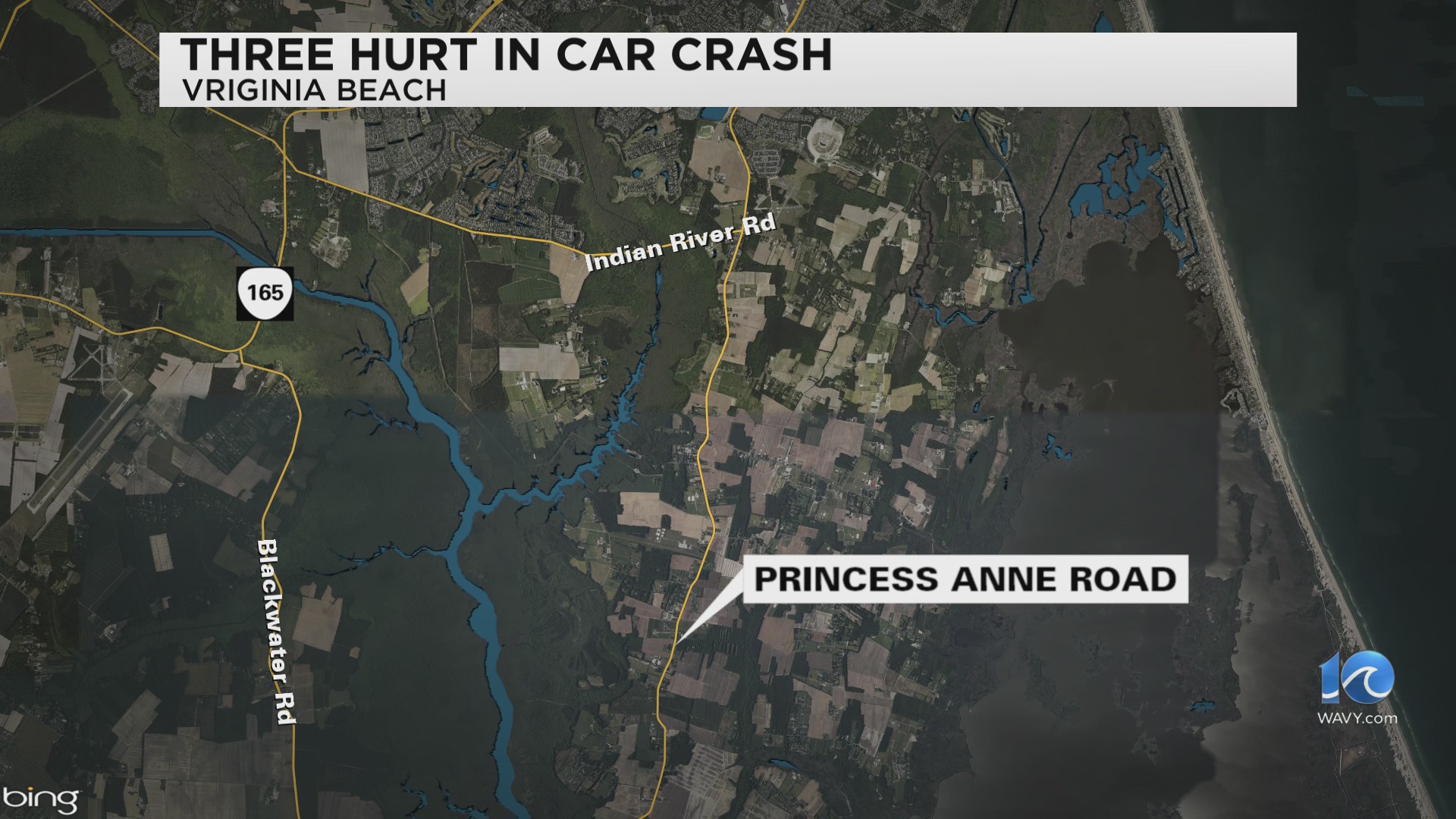 VBPD: Three seriously injured after crash on Princess Anne Rd. – WAVY.com