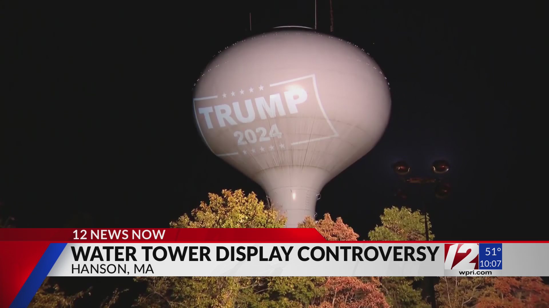 Town fines resident who projected Trump sign onto municipal water tower ...