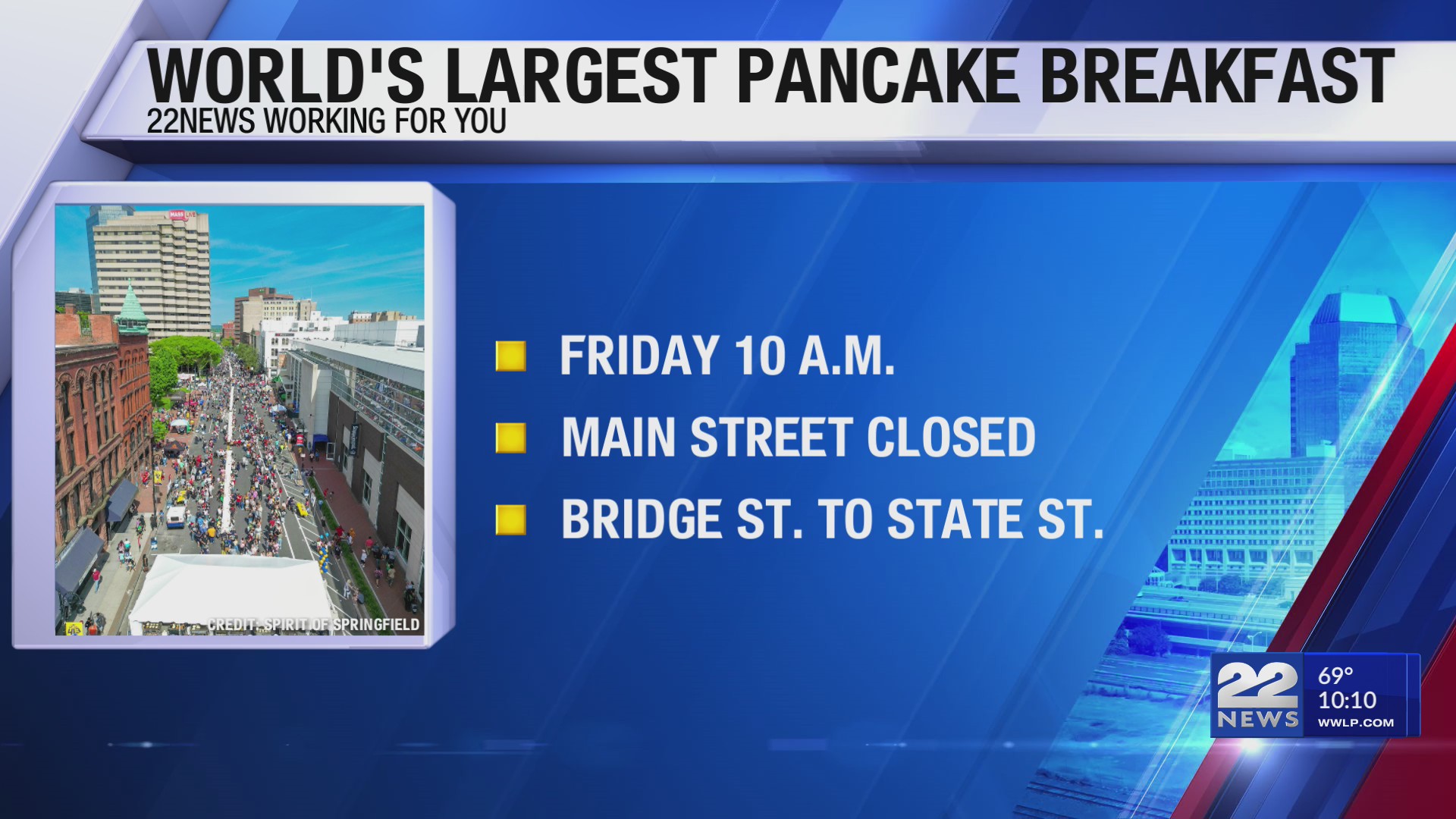 Street closures for World’s Largest Pancake Breakfast this weekend – WWLP