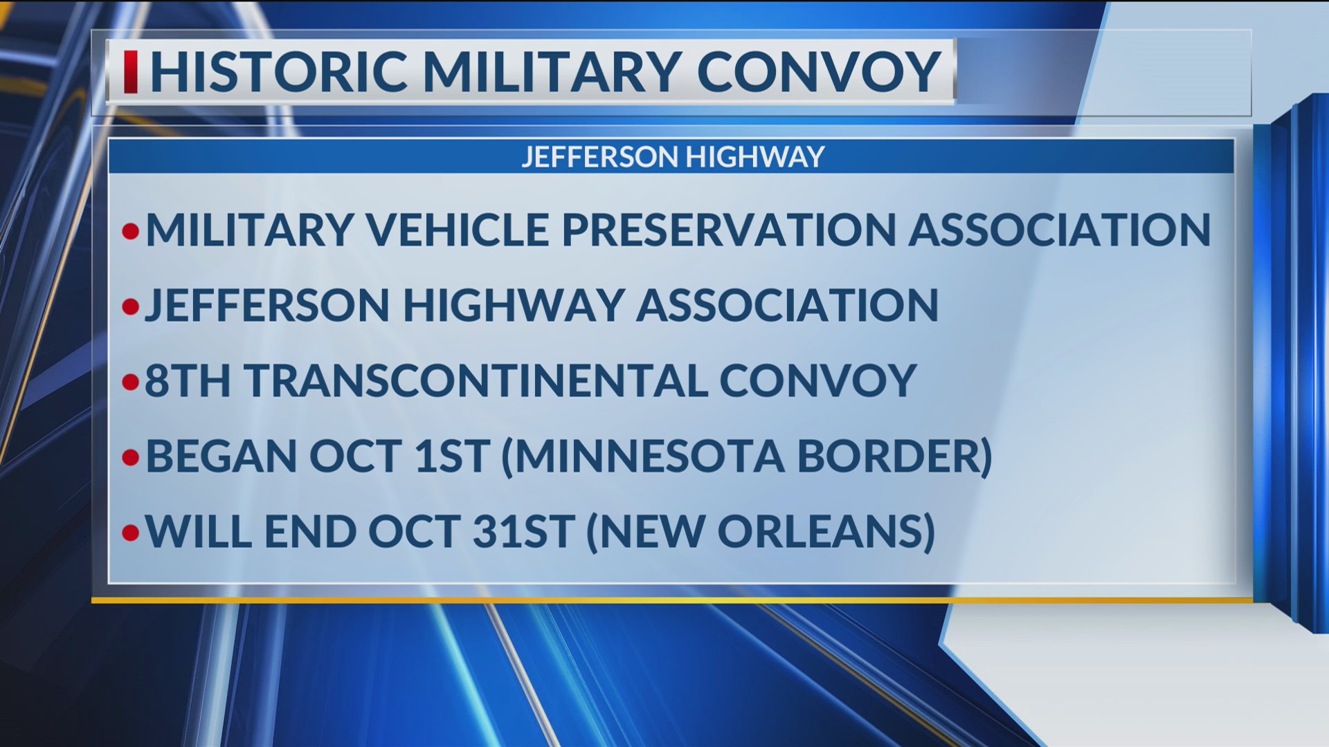Historic military convoy travels the Jefferson Highway this week – KSNF ...