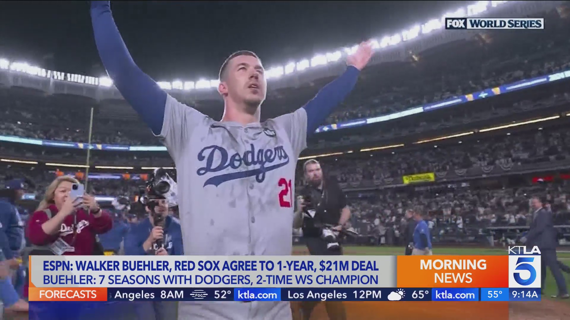 Los Angeles Dodgers World Series-winning pitcher to sign with Boston ...