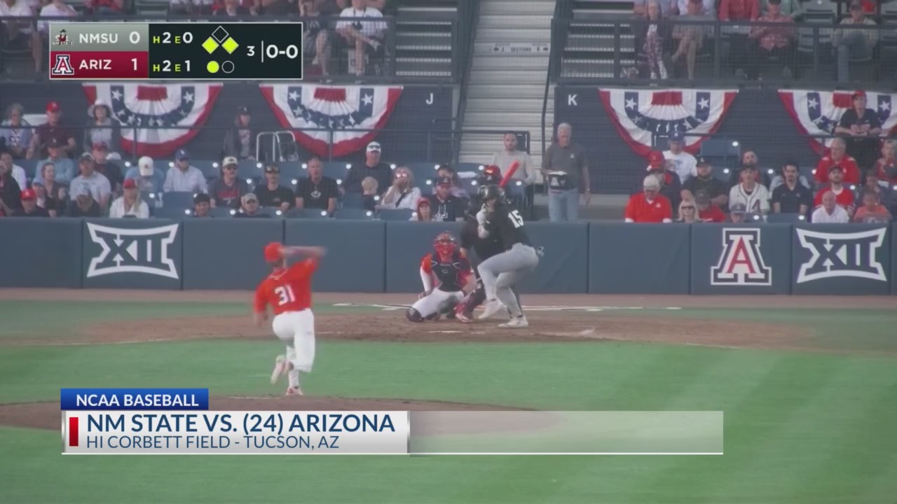 NMSU baseball falls 6-2 to No. 24 Arizona – KTSM 9 News
