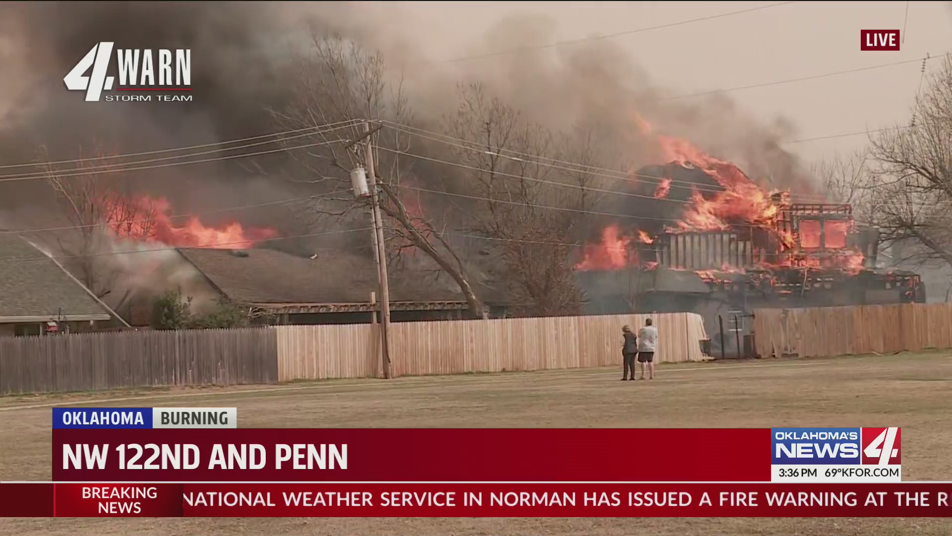 Oklahoma wildfires: House fire near NW 122nd and Penn. in Oklahoma City ...