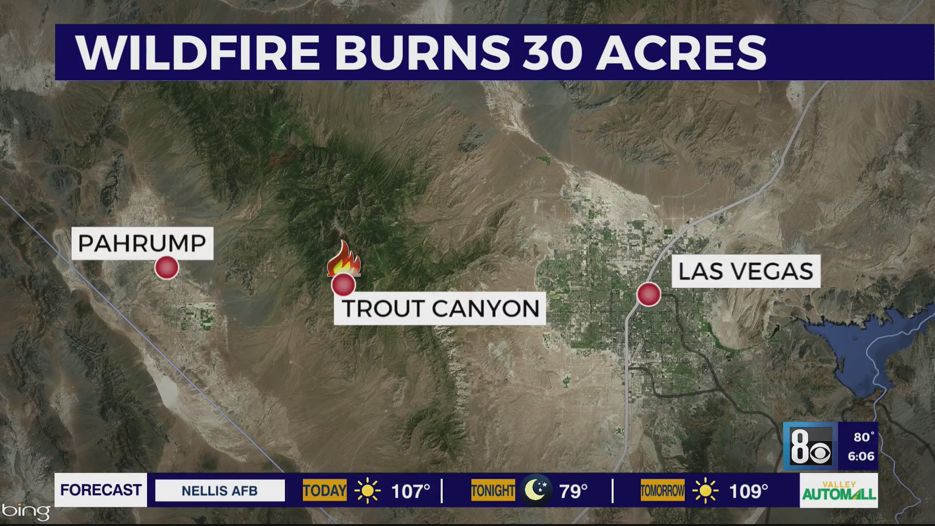 Trout Fire consumes 30 acres – KLAS