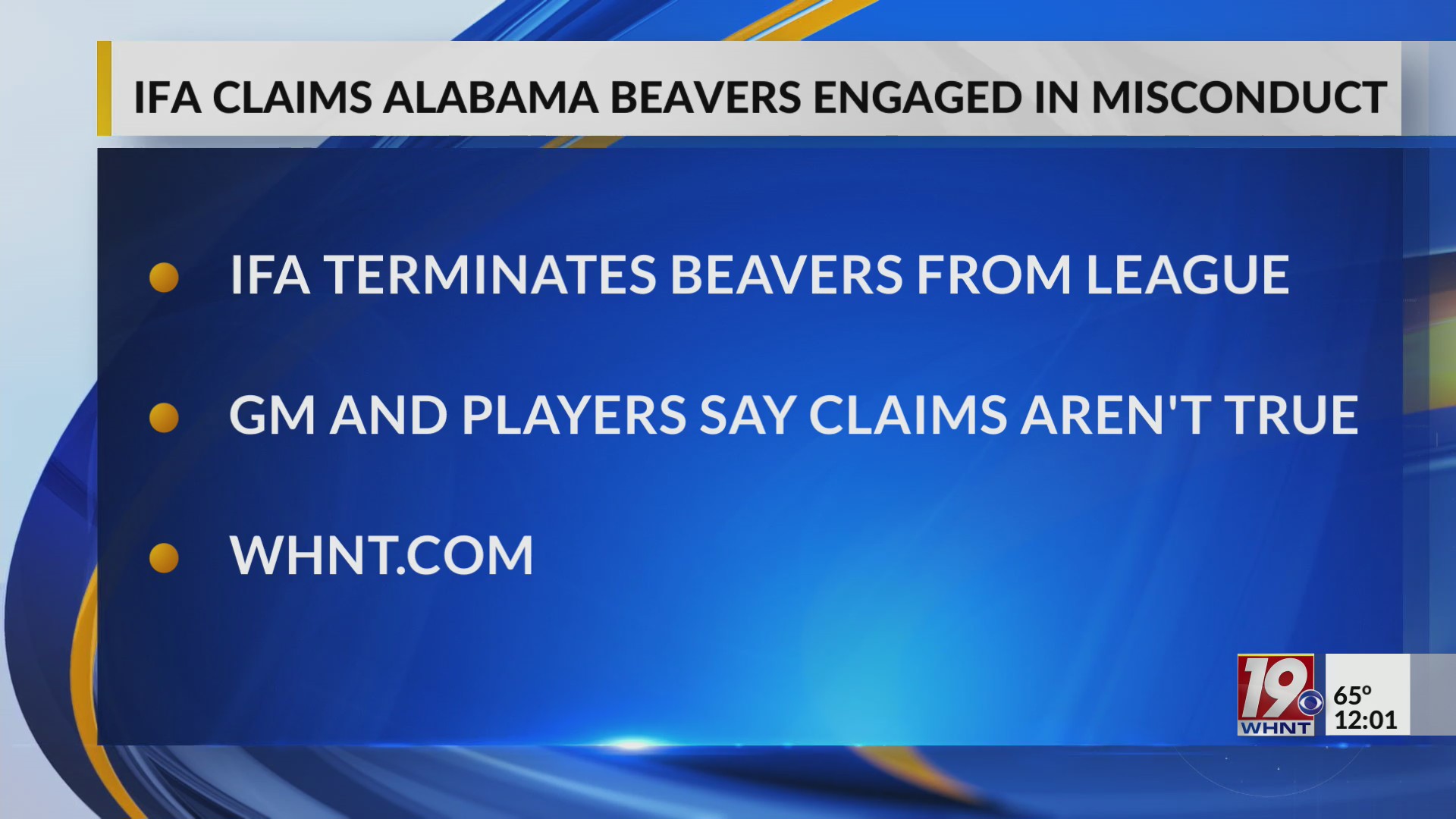 IFA Claims Alabama Beavers Engaged in Misconduct, GM Denies Allegations ...